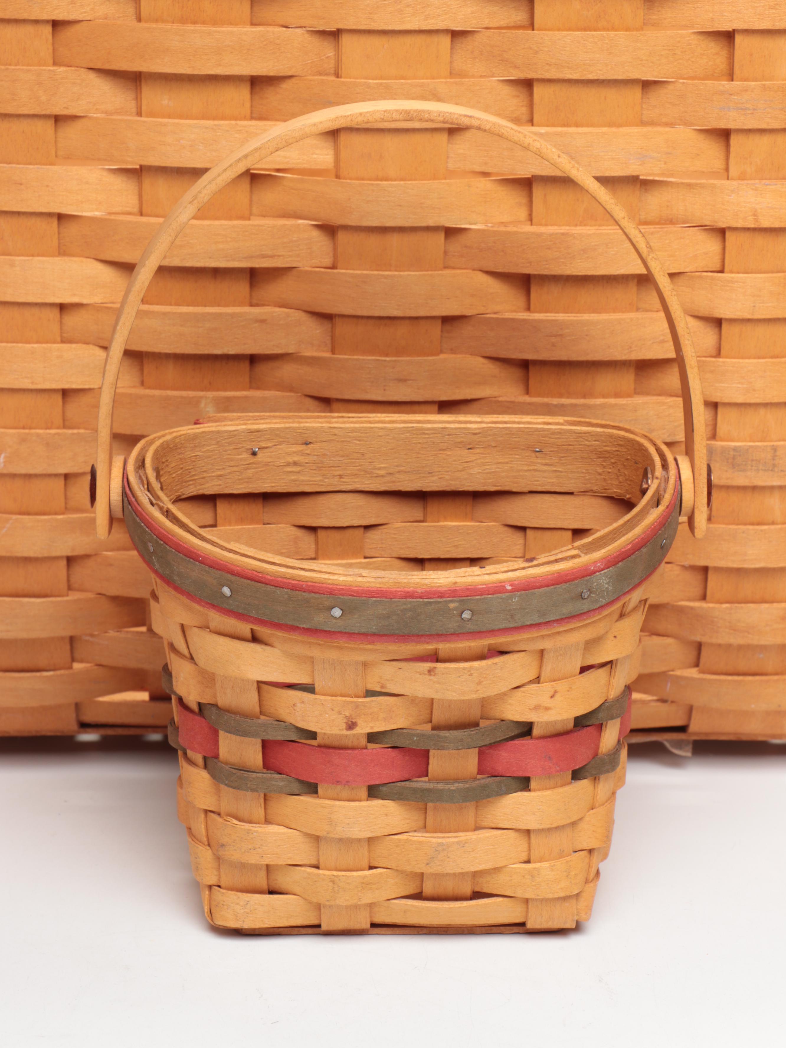 Longaberger Handwoven Baskets, Tissue Box Holder, and Wall Mounted Basket | EBTH