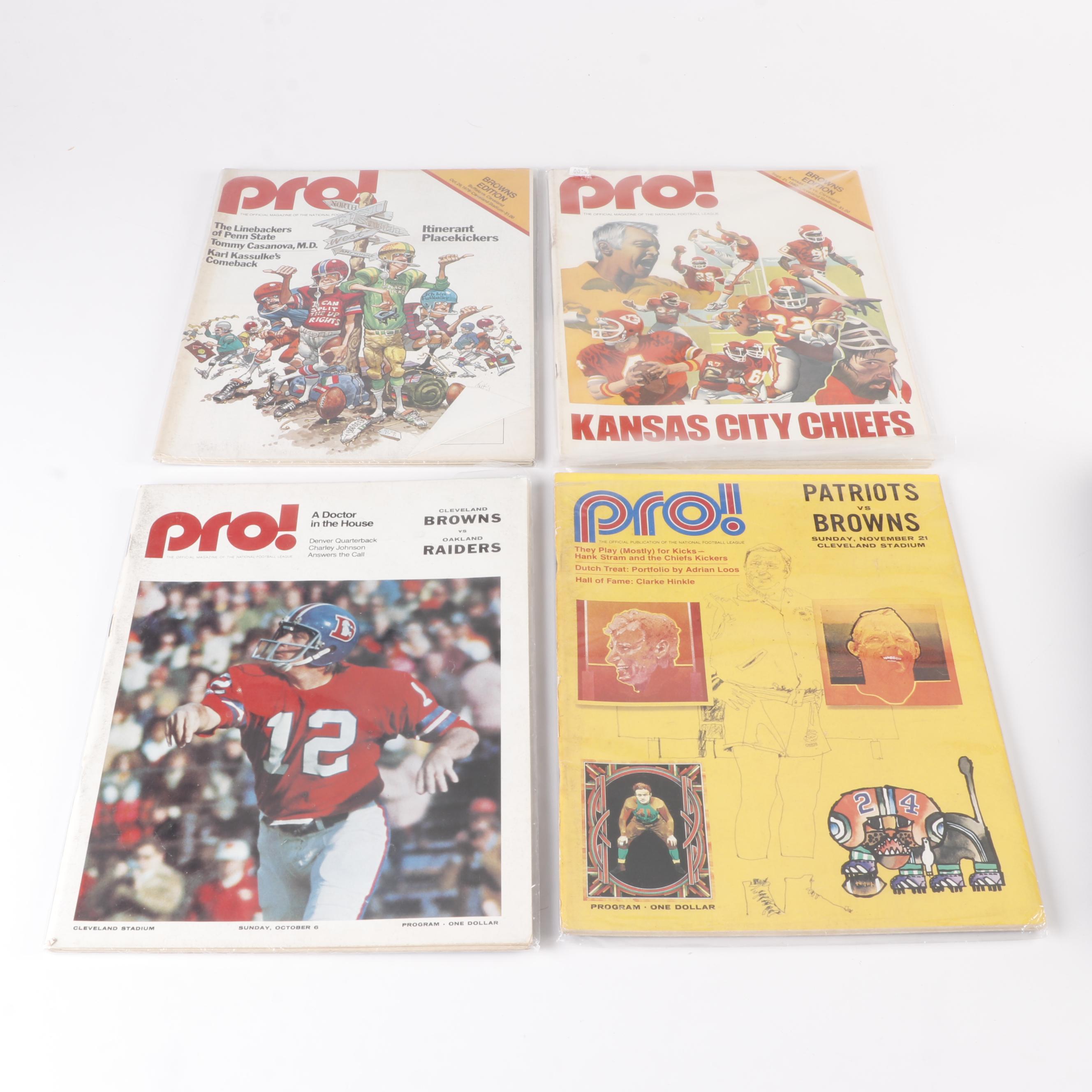Forty-One Vintage NFL "Pro!" Magazines and Media Guides, 1969 to 1981 ...