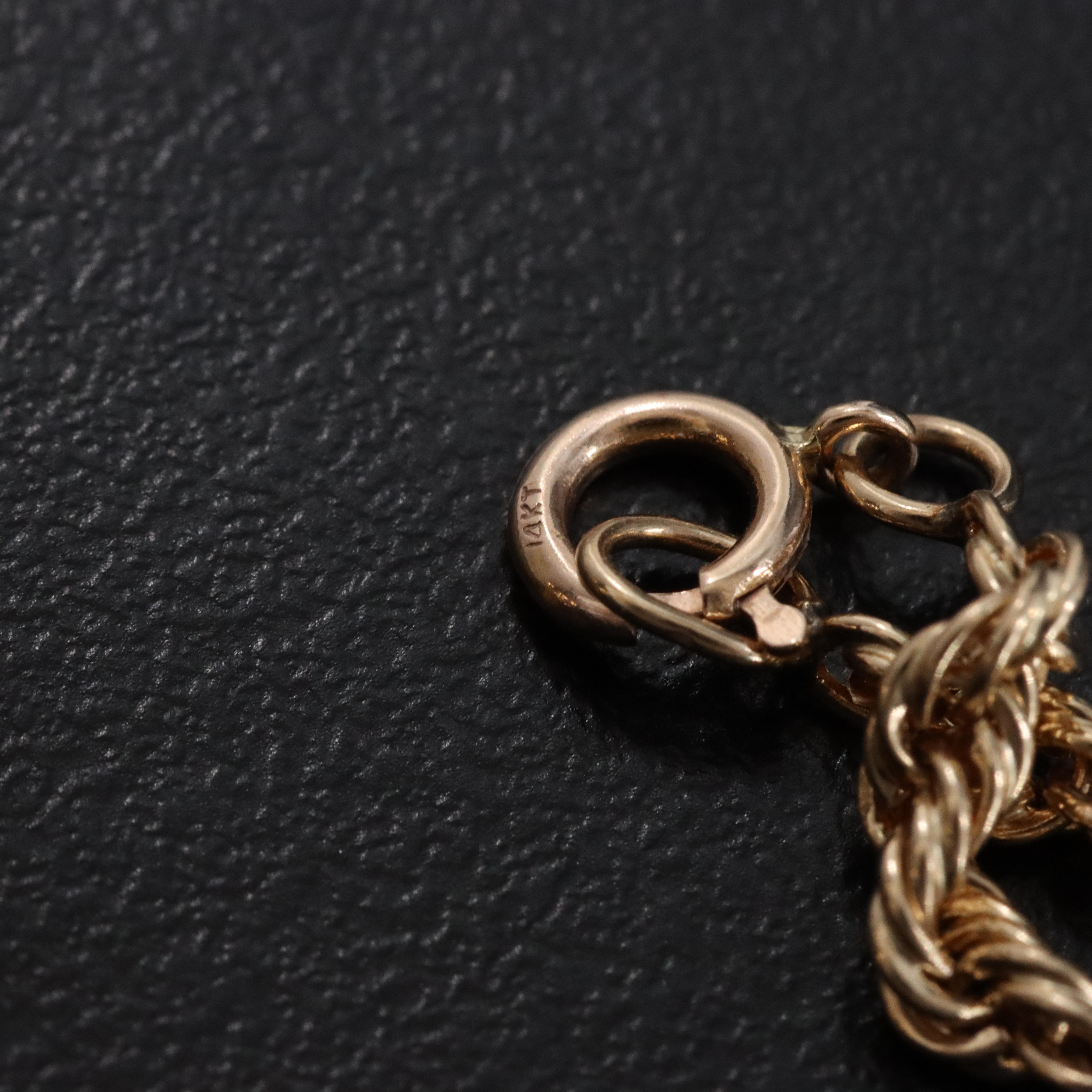 14K Braided Rope Chain Necklace | EBTH