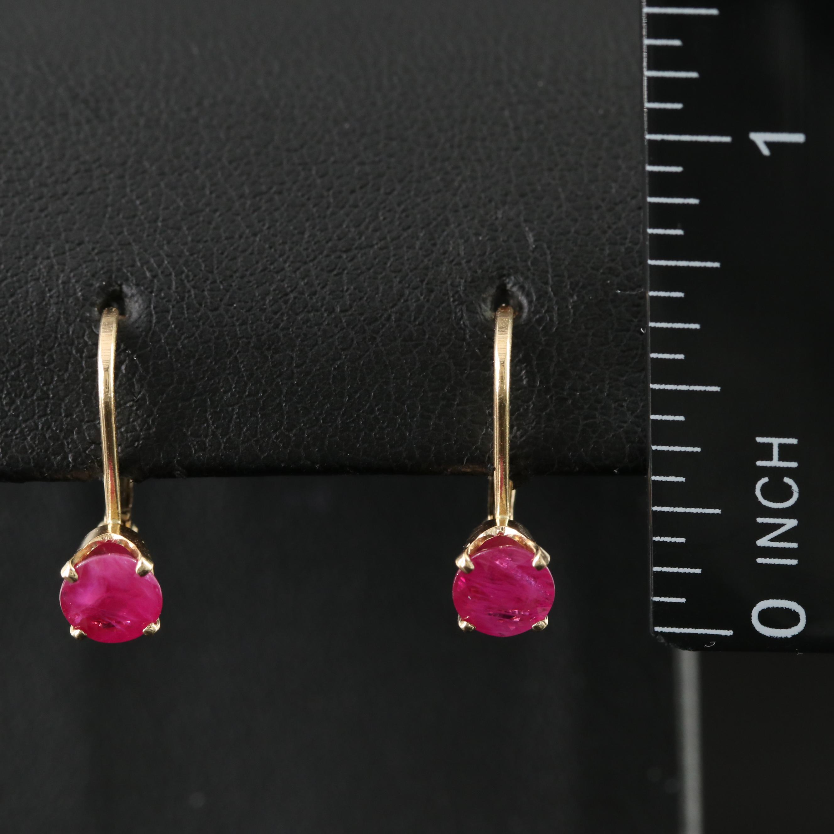 14K Ruby Drop Earrings | EBTH