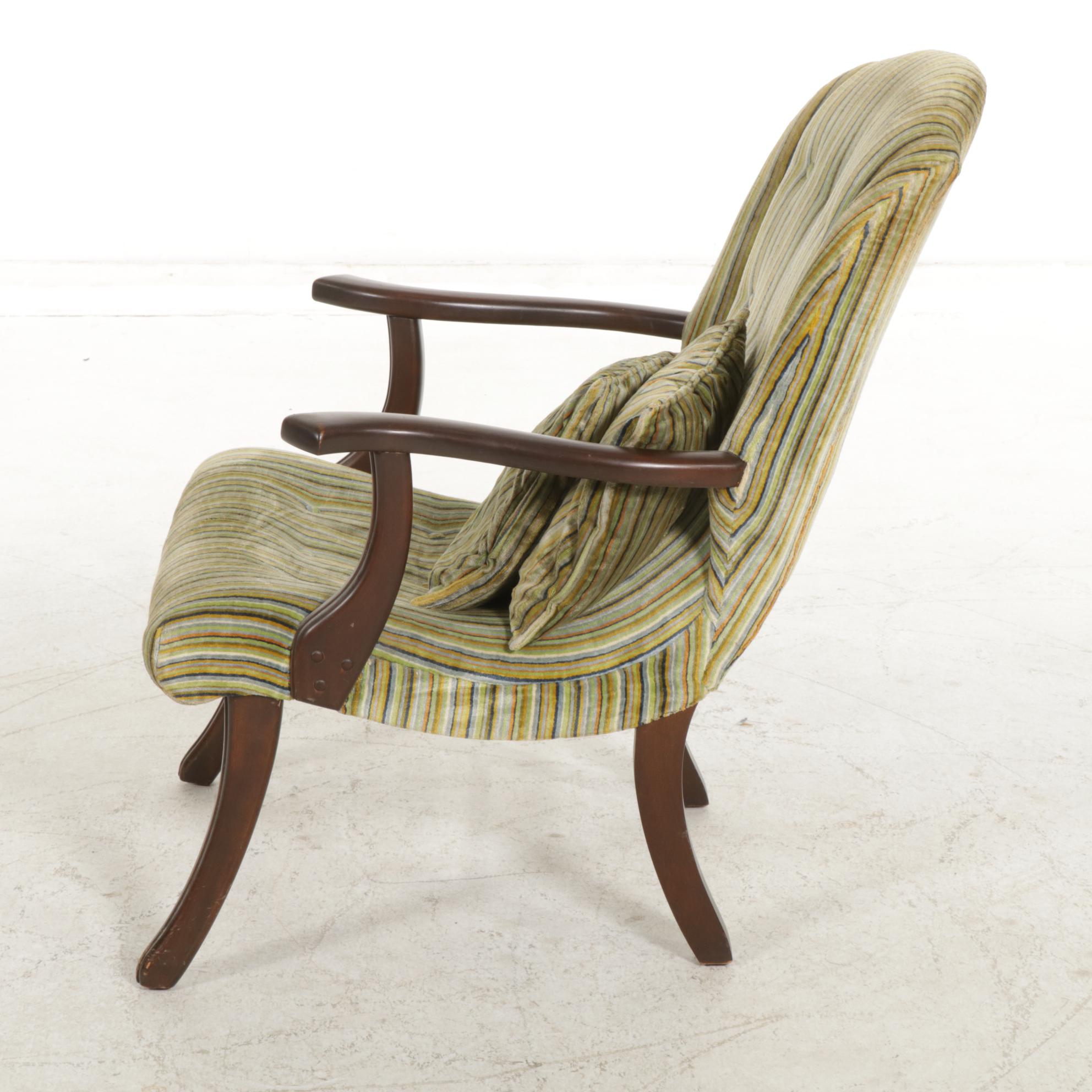 Saber Leg Upholstered Armchair, Mid-20th Century | EBTH