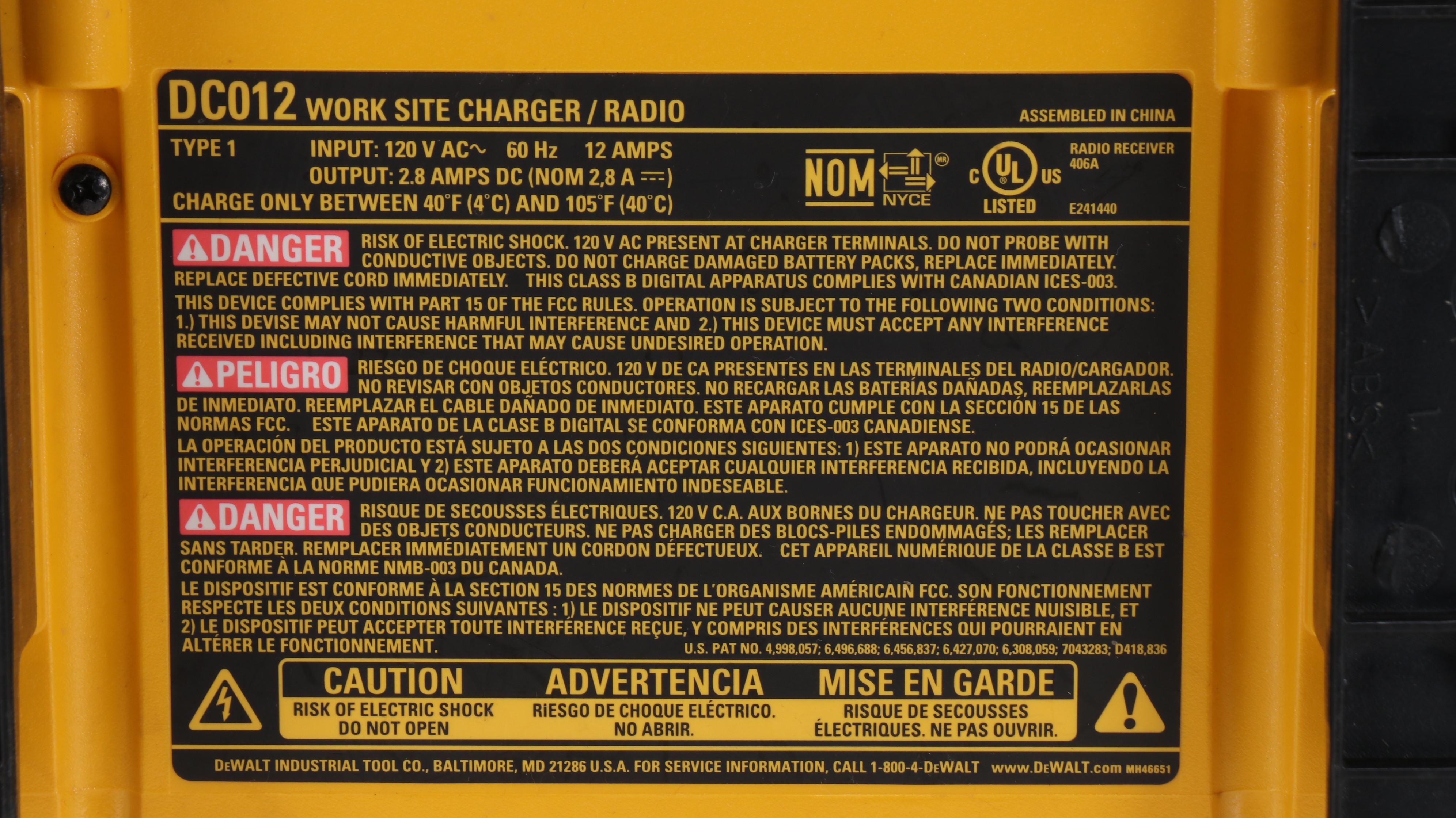 DeWalt DC012 Work Site Charger/Radio with DC970 and DW927 Cordless Drills | EBTH