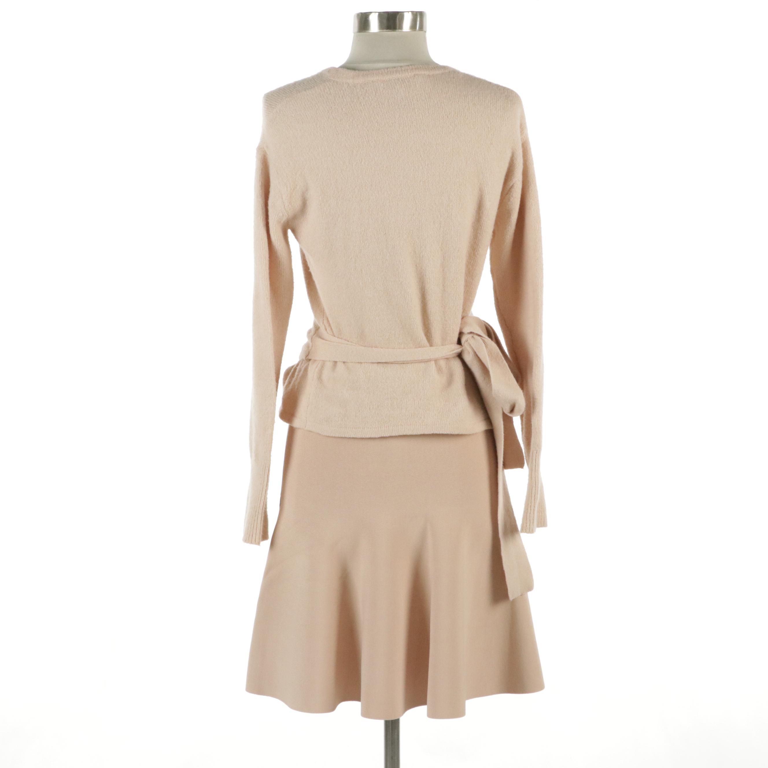 BCBG Max Azria Long Sleeve Wrap Top and Ingrid A-Line Skirt, With Tag ...