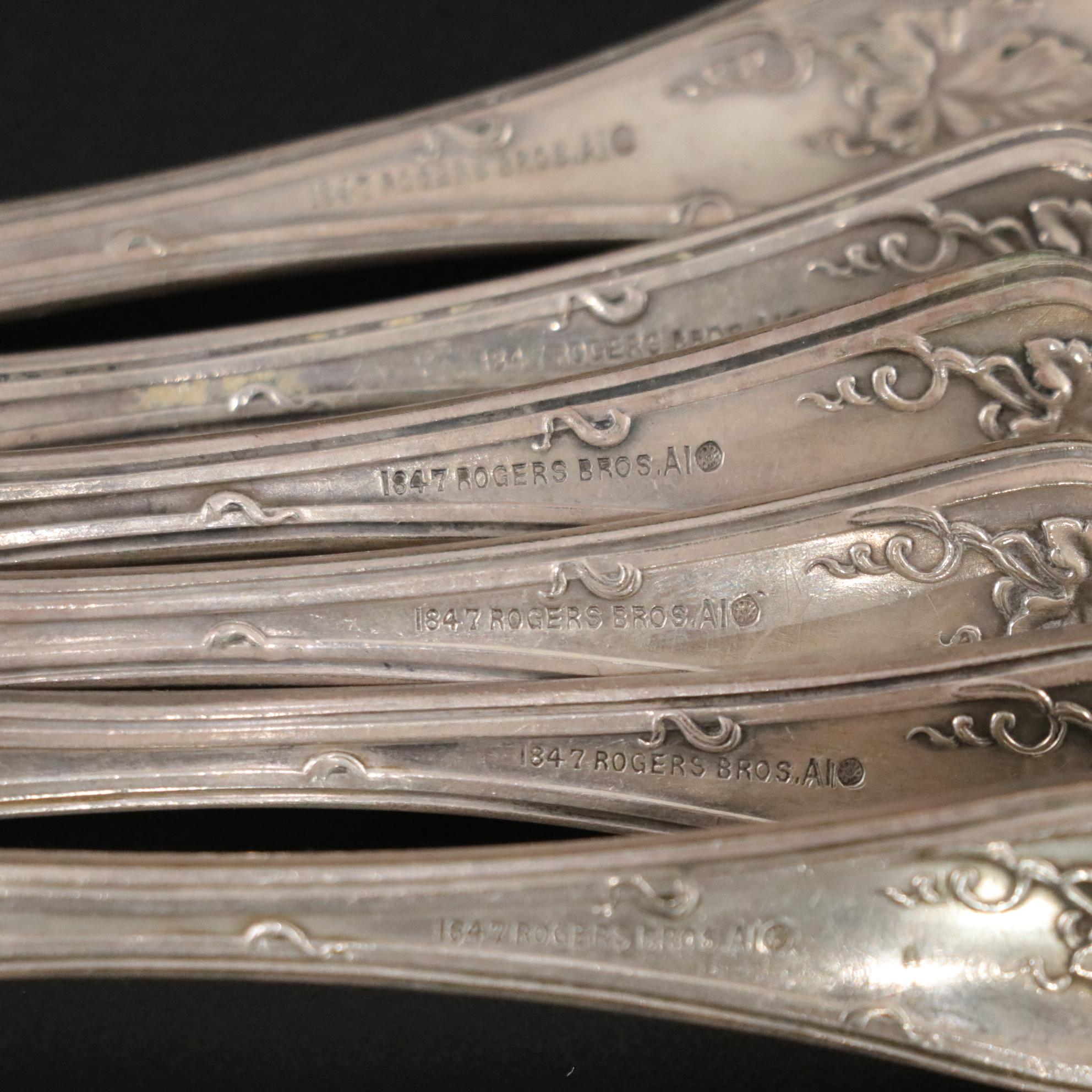 1847 Rogers Bros. Art Nouveau Style Grape Motif on Triple Plate ...