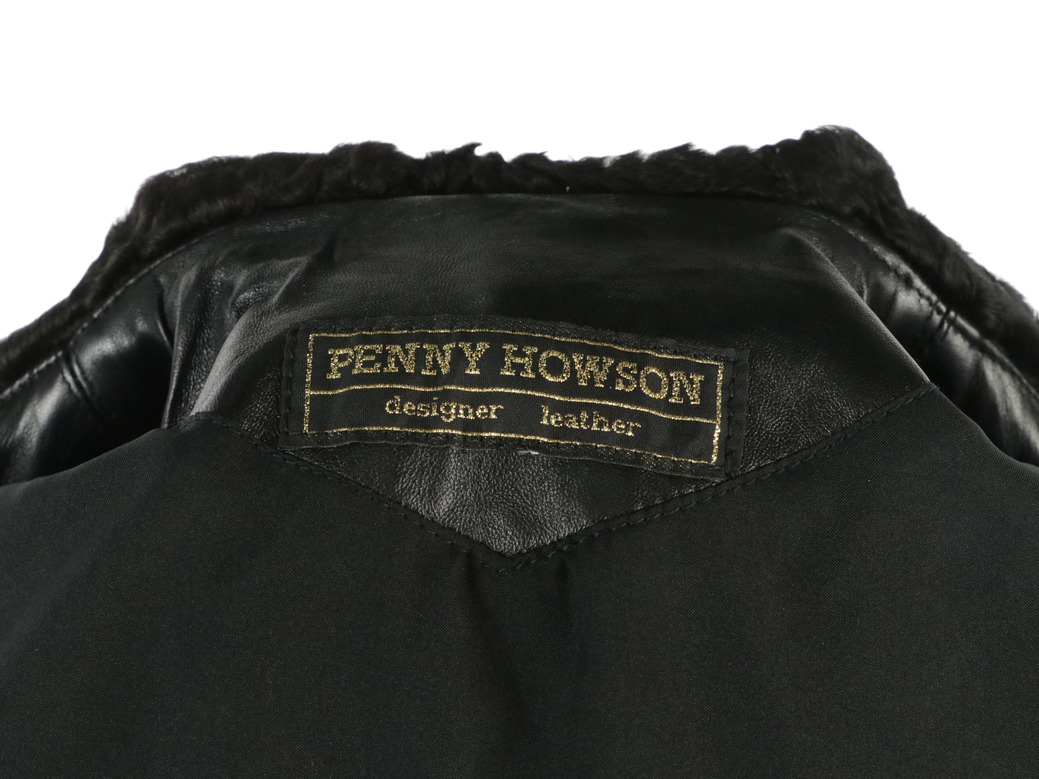 Penny Howson Embroidered Lambskin Leather Coat with Broadtail Lamb Fur ...