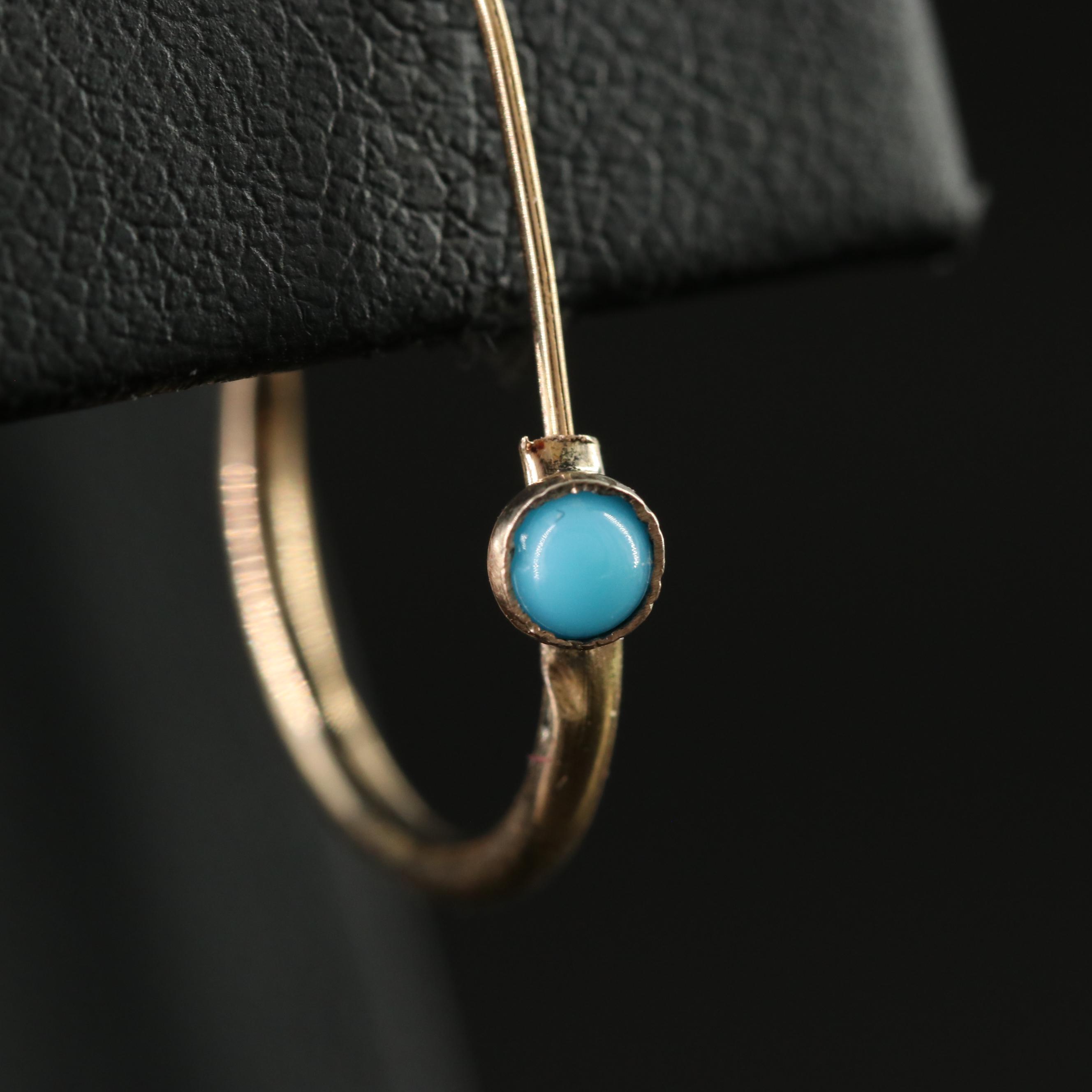 18K Turquoise Hoop Earrings | EBTH