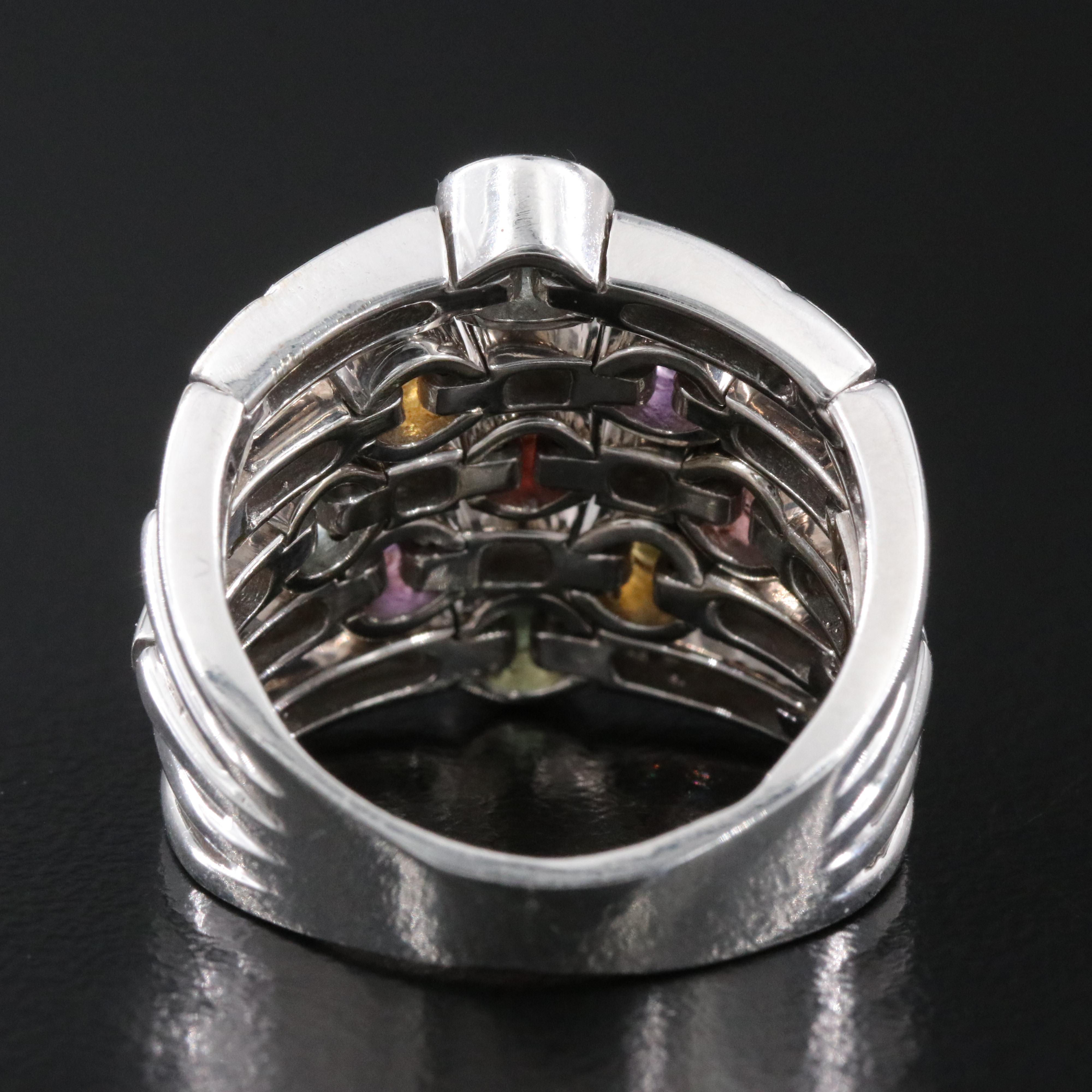 Sonia Bitton 14K Articulated Ring Including Topaz, Citrine, Amethyst ...