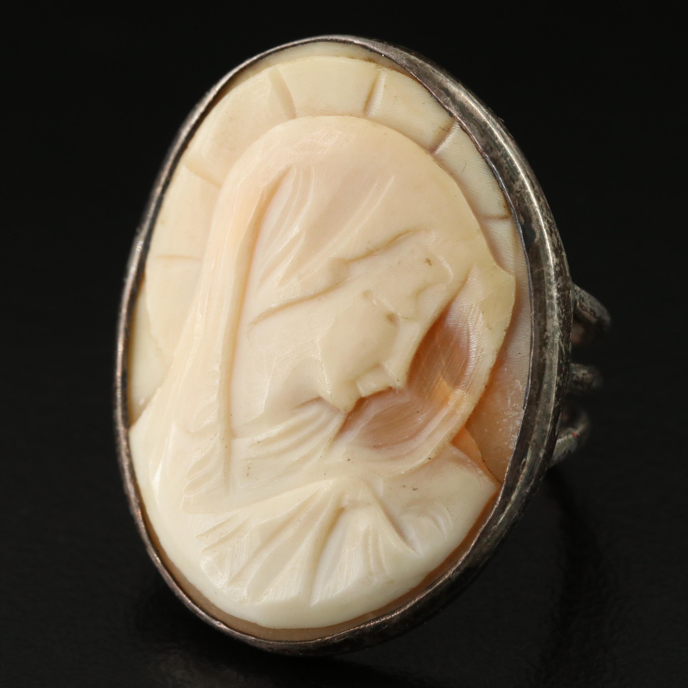Sterling Marian Cameo Ring | EBTH