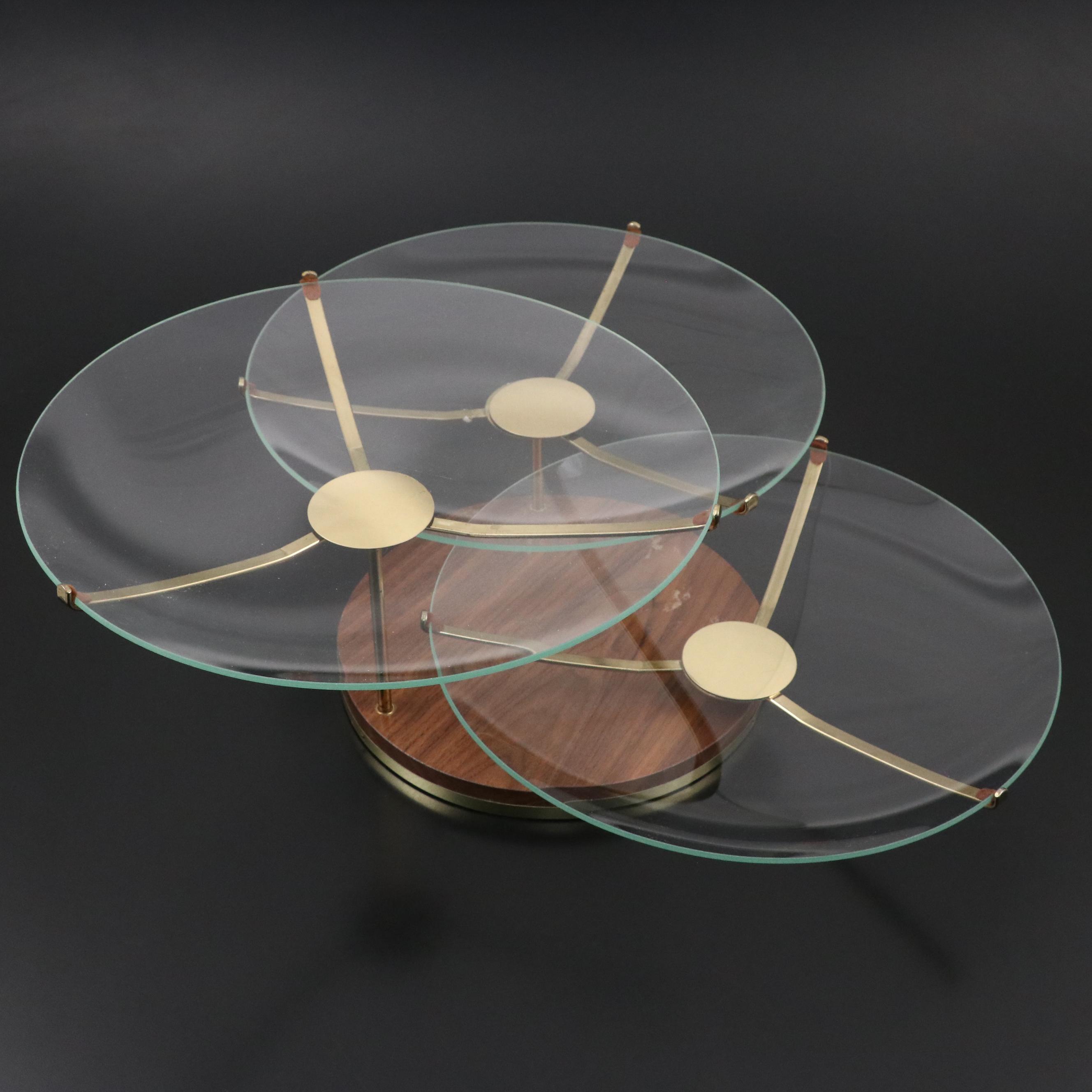 Mid Century Modern Style Three-Tier Glass Serving Trays, Mid to Late ...