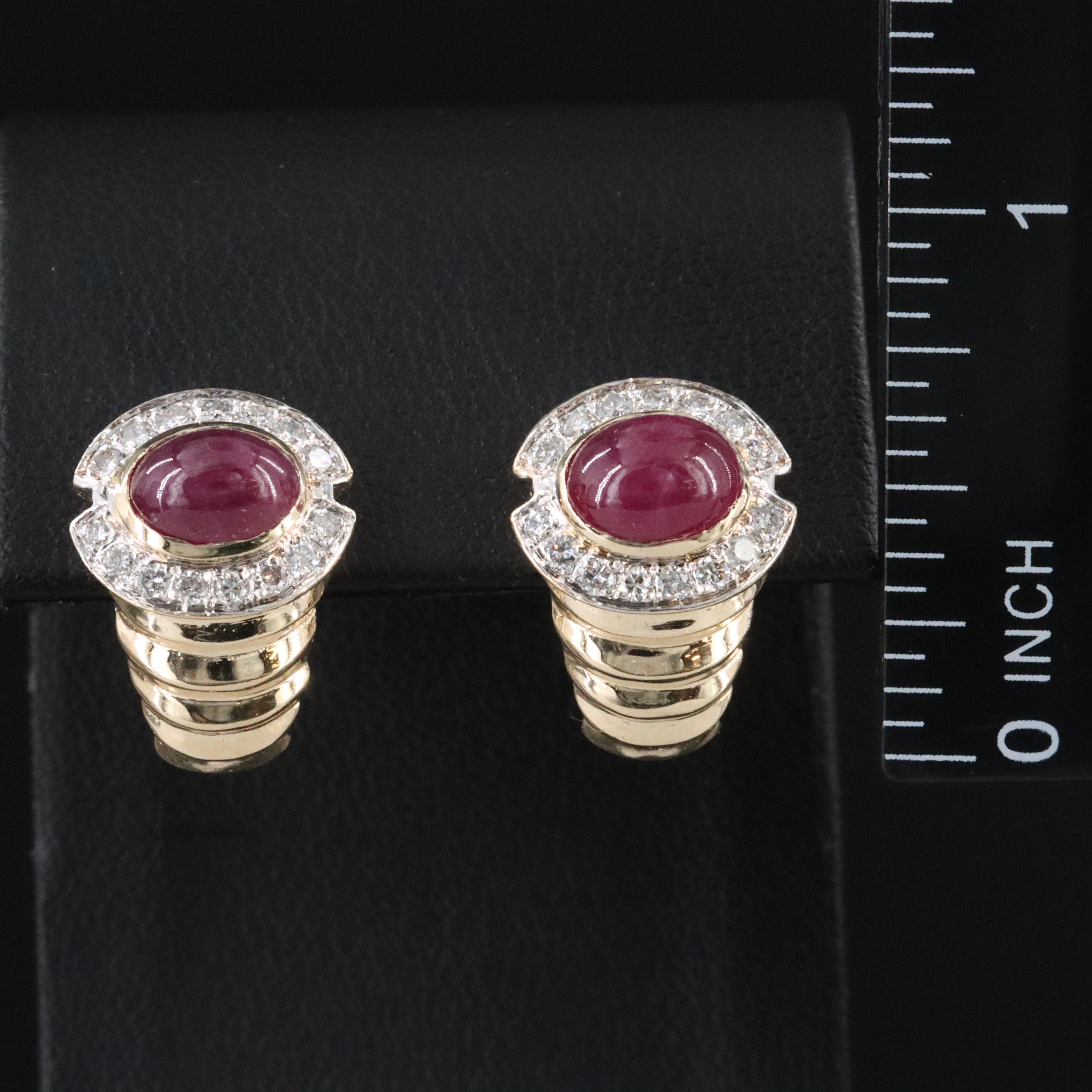 14K Ruby and Diamond Earrings | EBTH