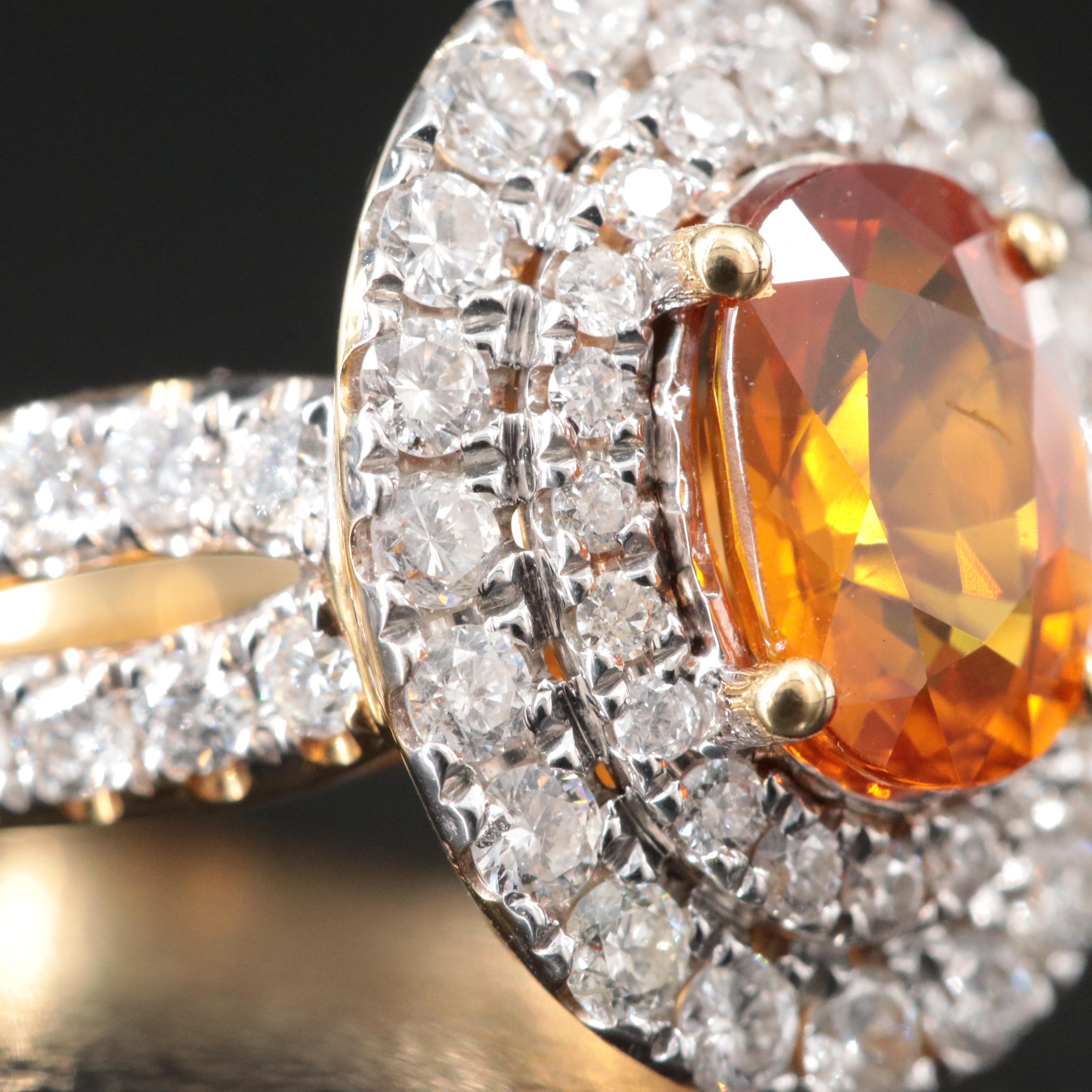 M. Christoff 18K 1.87 CT Sapphire and 1.16 CTW Diamond Ring with GIA ...