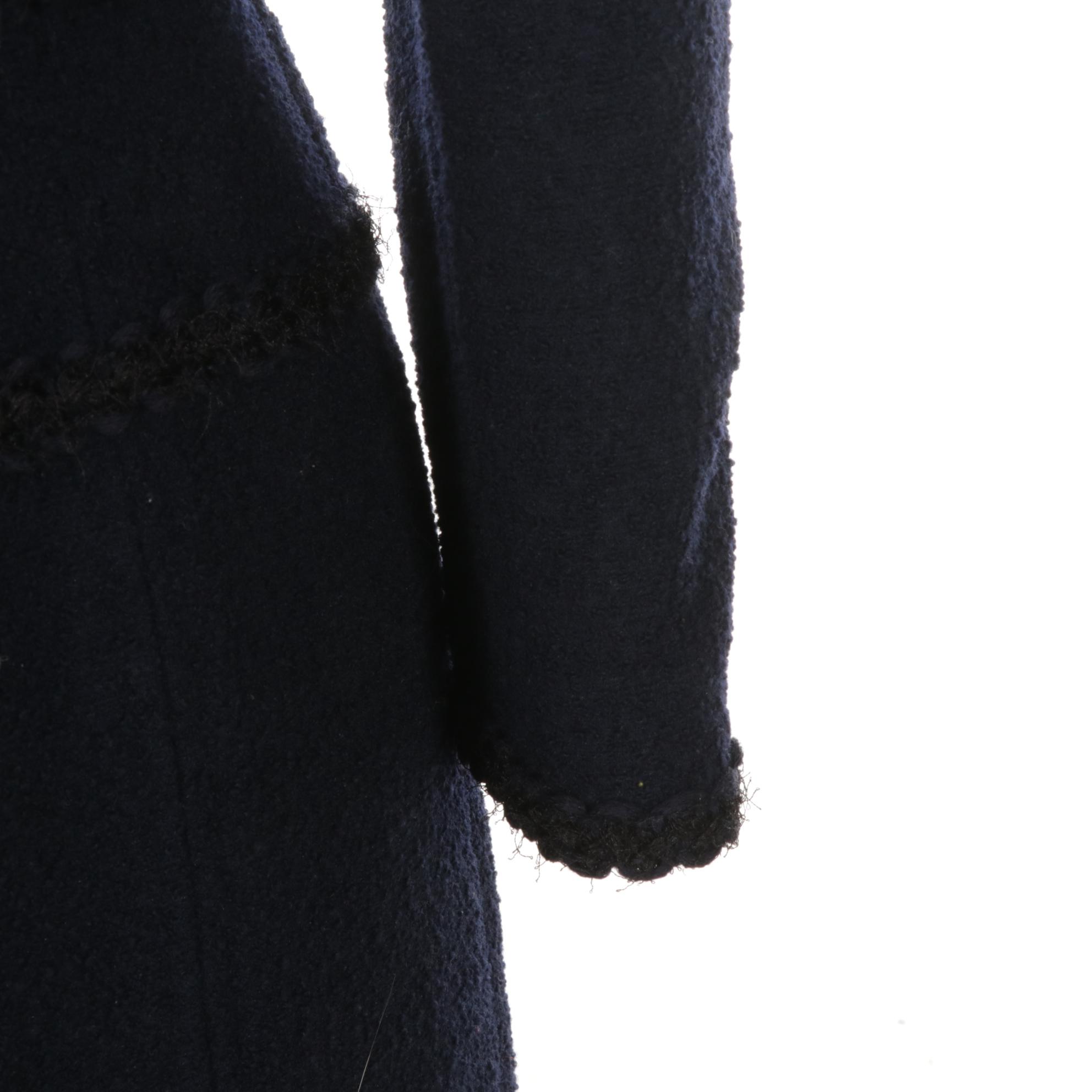 Chanel Boutique Navy Wool Cropped Jacket Dress Suit, Spring/Summer 1994 ...