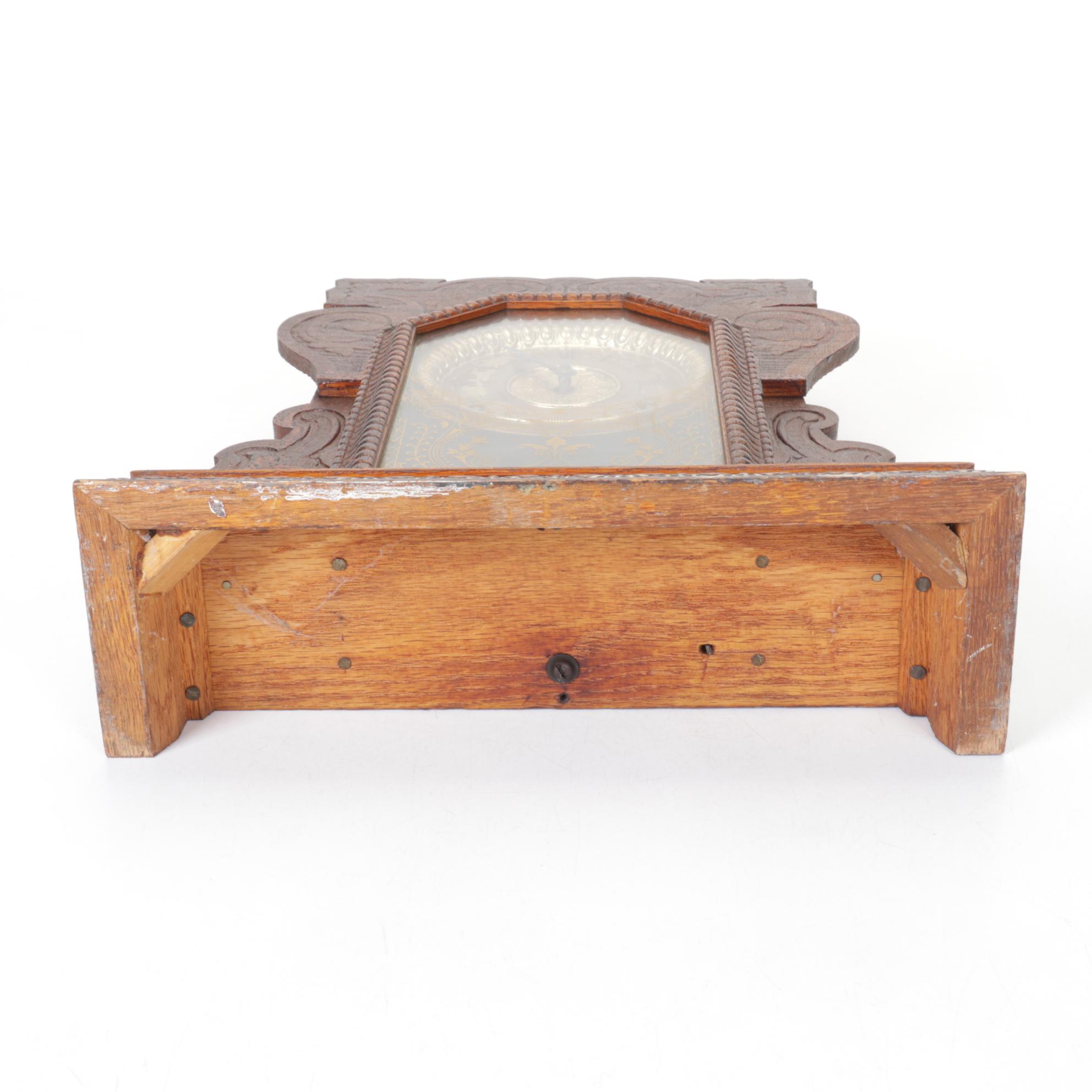 E.N. Welch Pressed Oak Gingerbread Kitchen Clock, Late 19th/ Early 20th ...