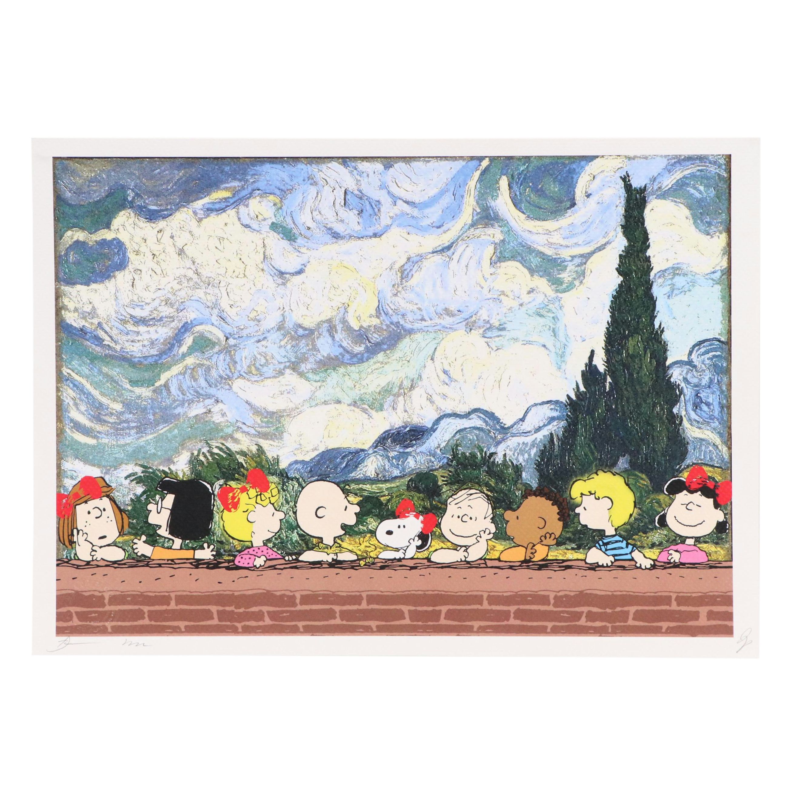 Death NYC Pop Art Graphic Print Homage to Peanuts and Van Gogh, 2020 | EBTH