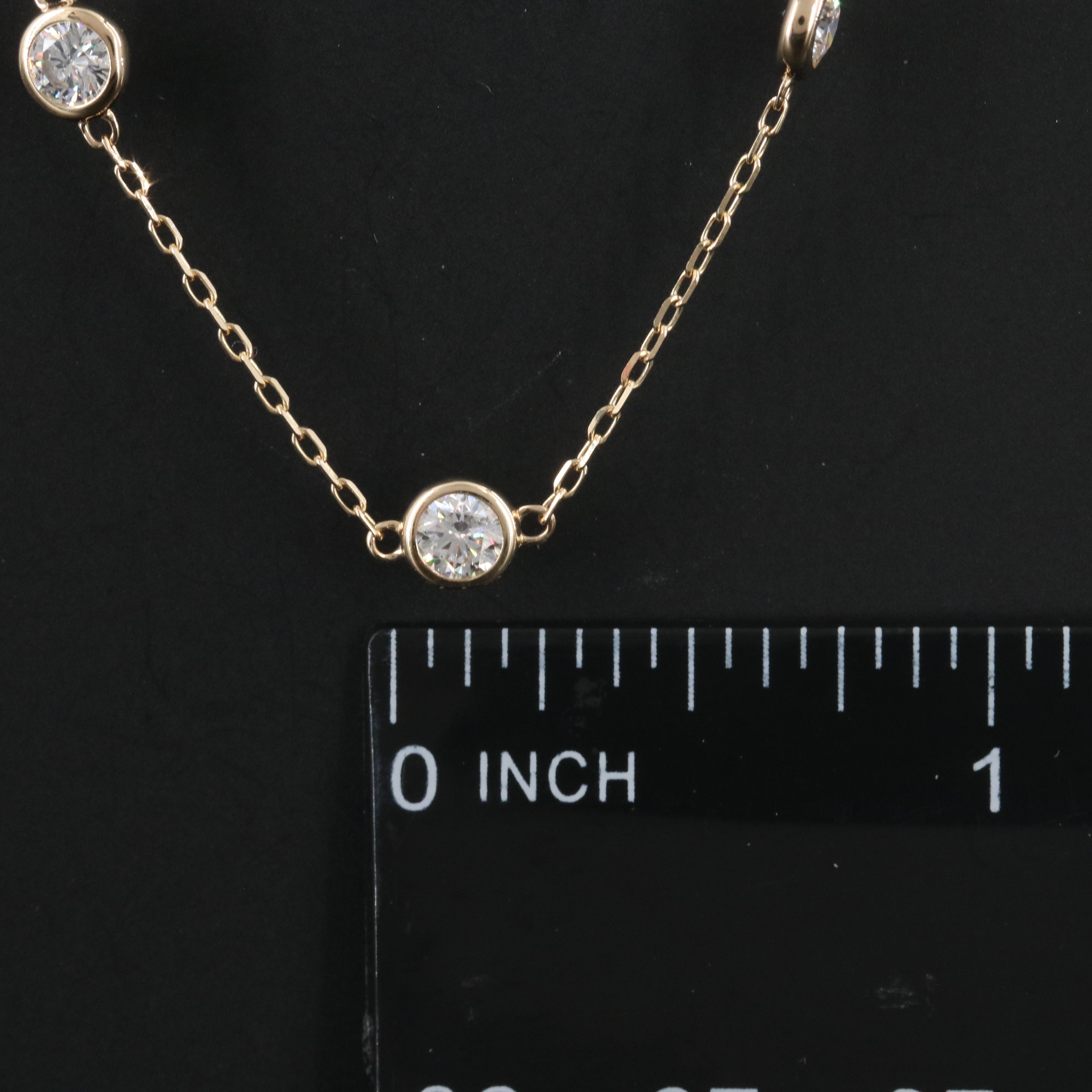 14K 3.00 CTW Lab Grown Diamond Station Necklace | EBTH