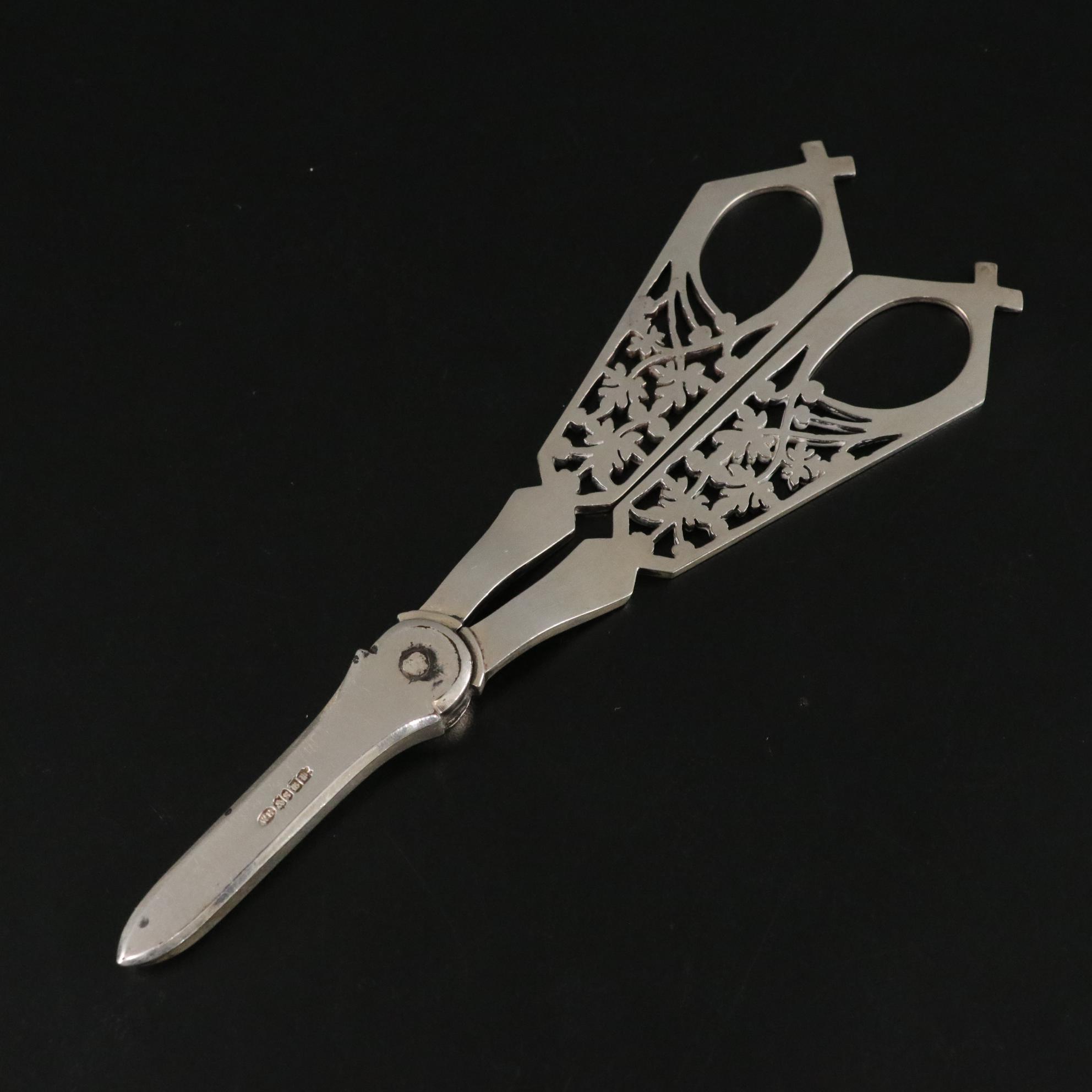 Aesthetic Movement English Silver Plate Grape Shears With Openwork ...