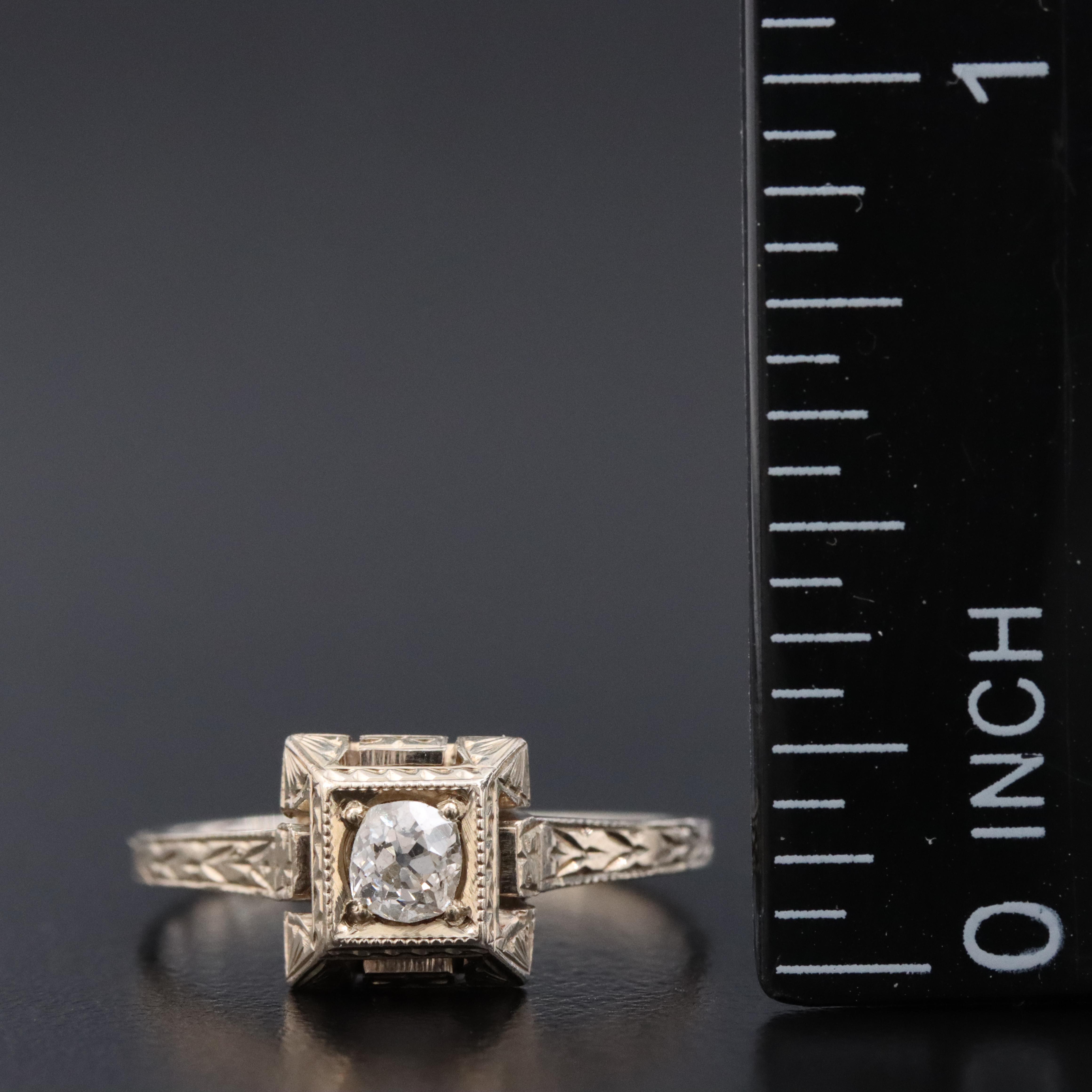 Art Deco 14K 0.16 CT Diamond Ring | EBTH