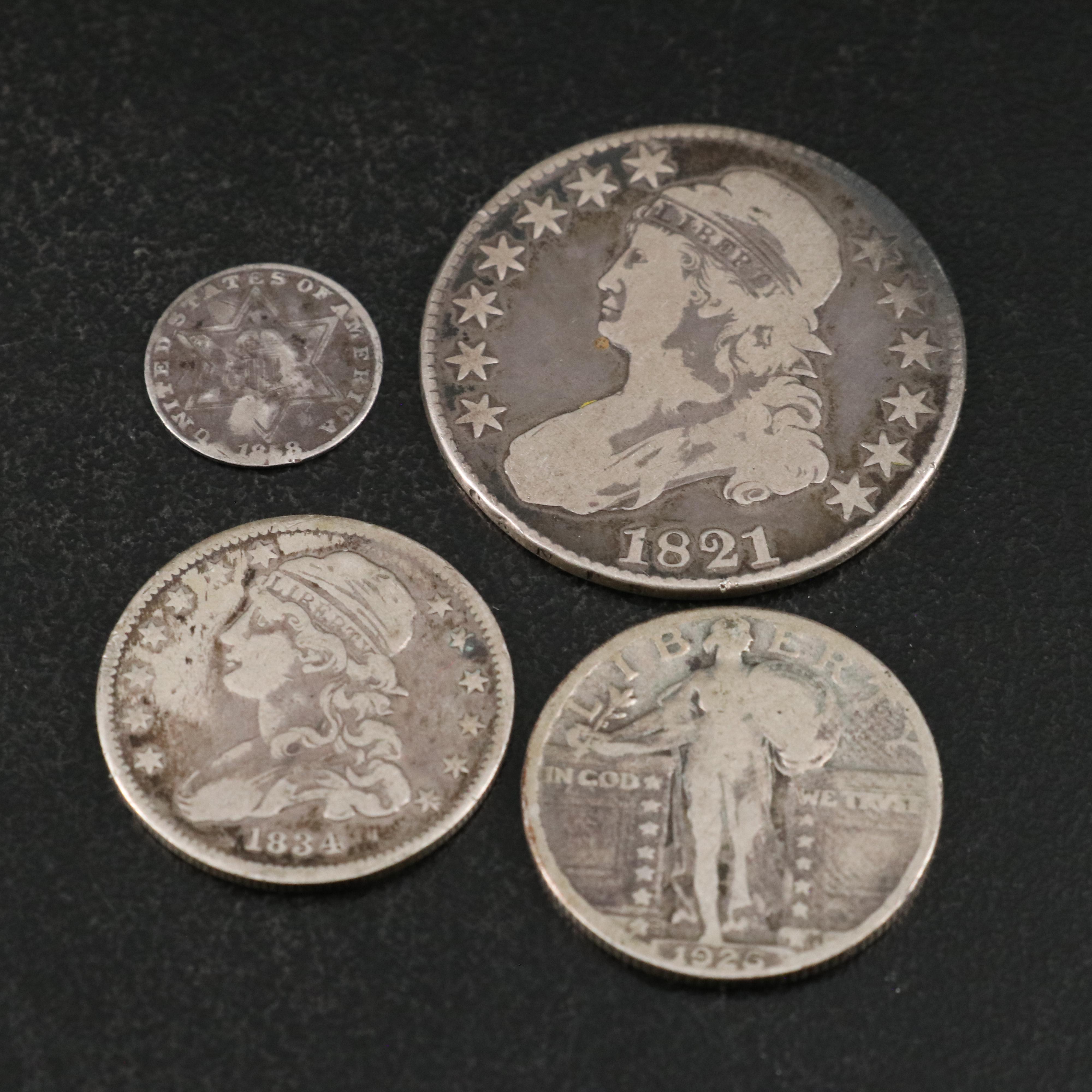 U.S. Silver Coin Lot, Including Capped Bust, Liberty Seated Silver ...