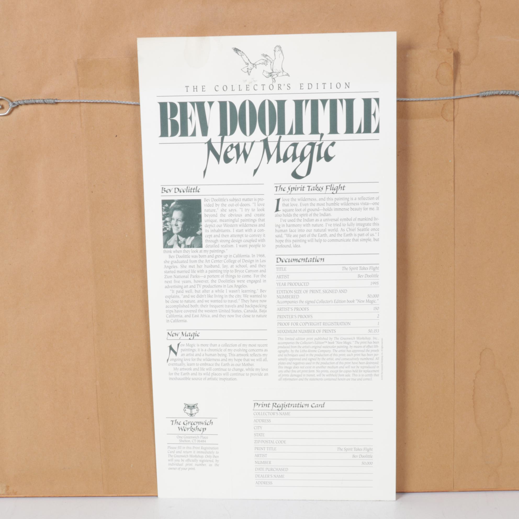 Bev Doolittle "The Spirit Takes Flight" Framed Lithograph, 1995 | EBTH