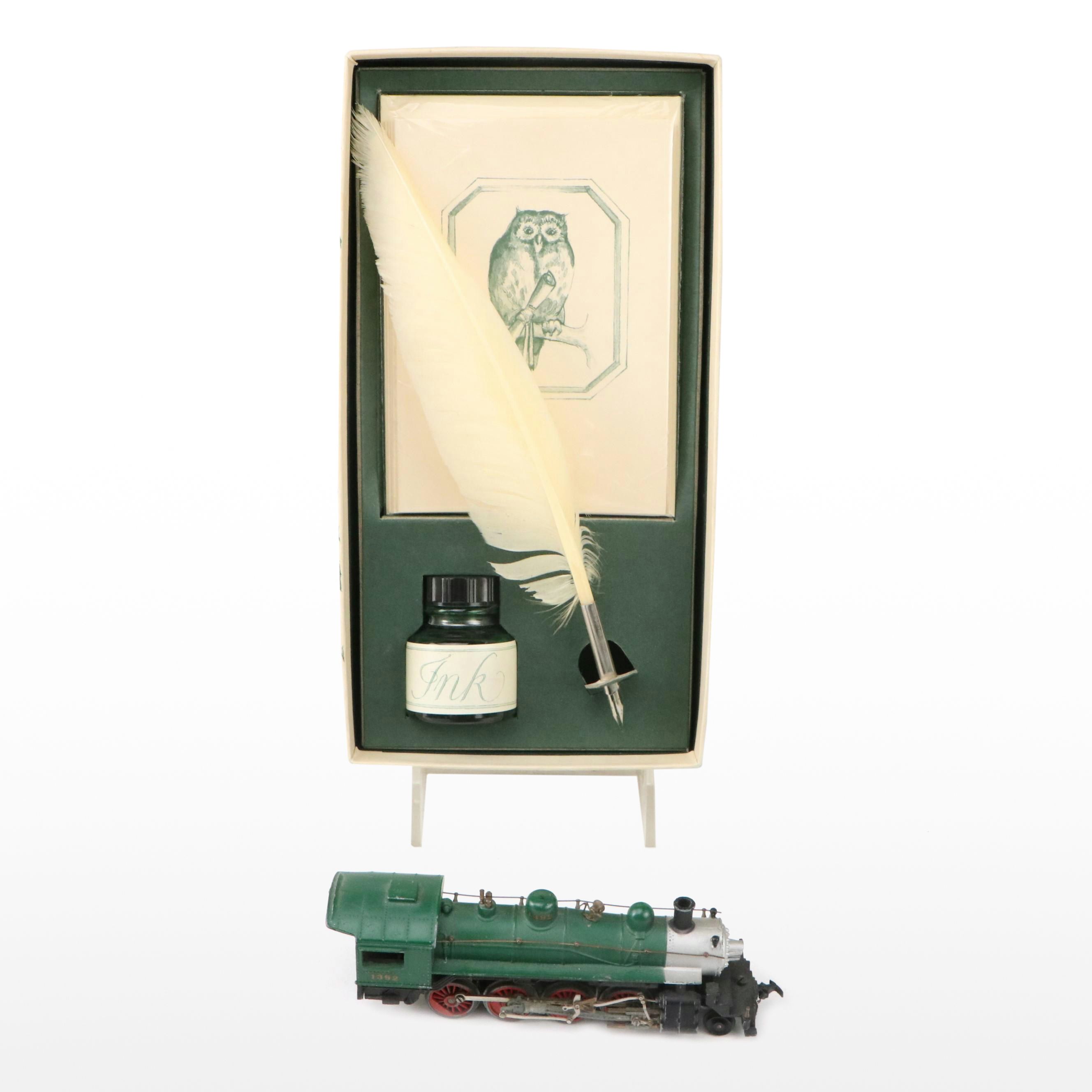 Varney HO Diecast 2155 Steam Engine with Ink Quill Writing Set | EBTH