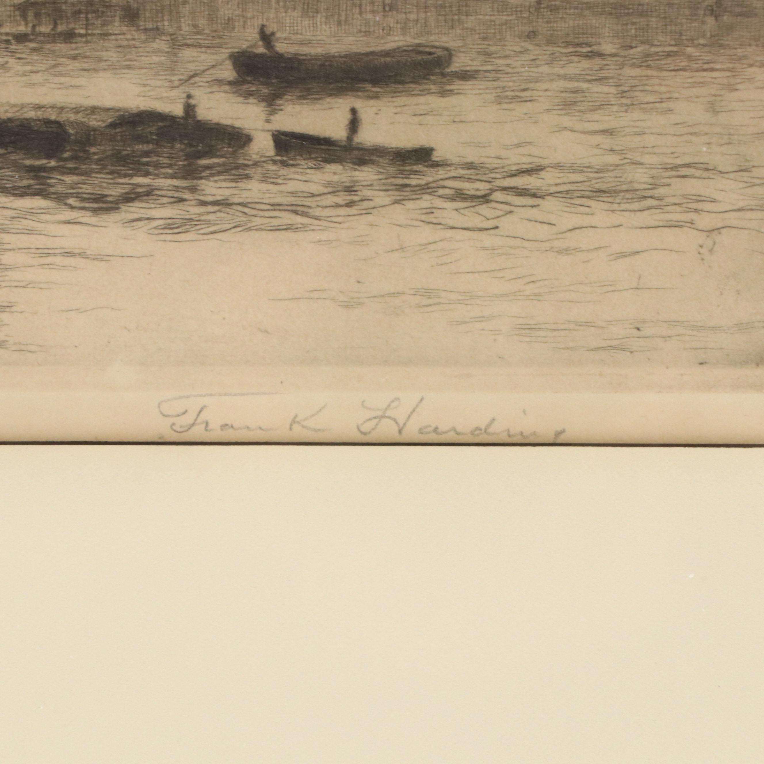 Frank Harding Etchings "Westminster" and "Tower Bridge," Early 20th ...