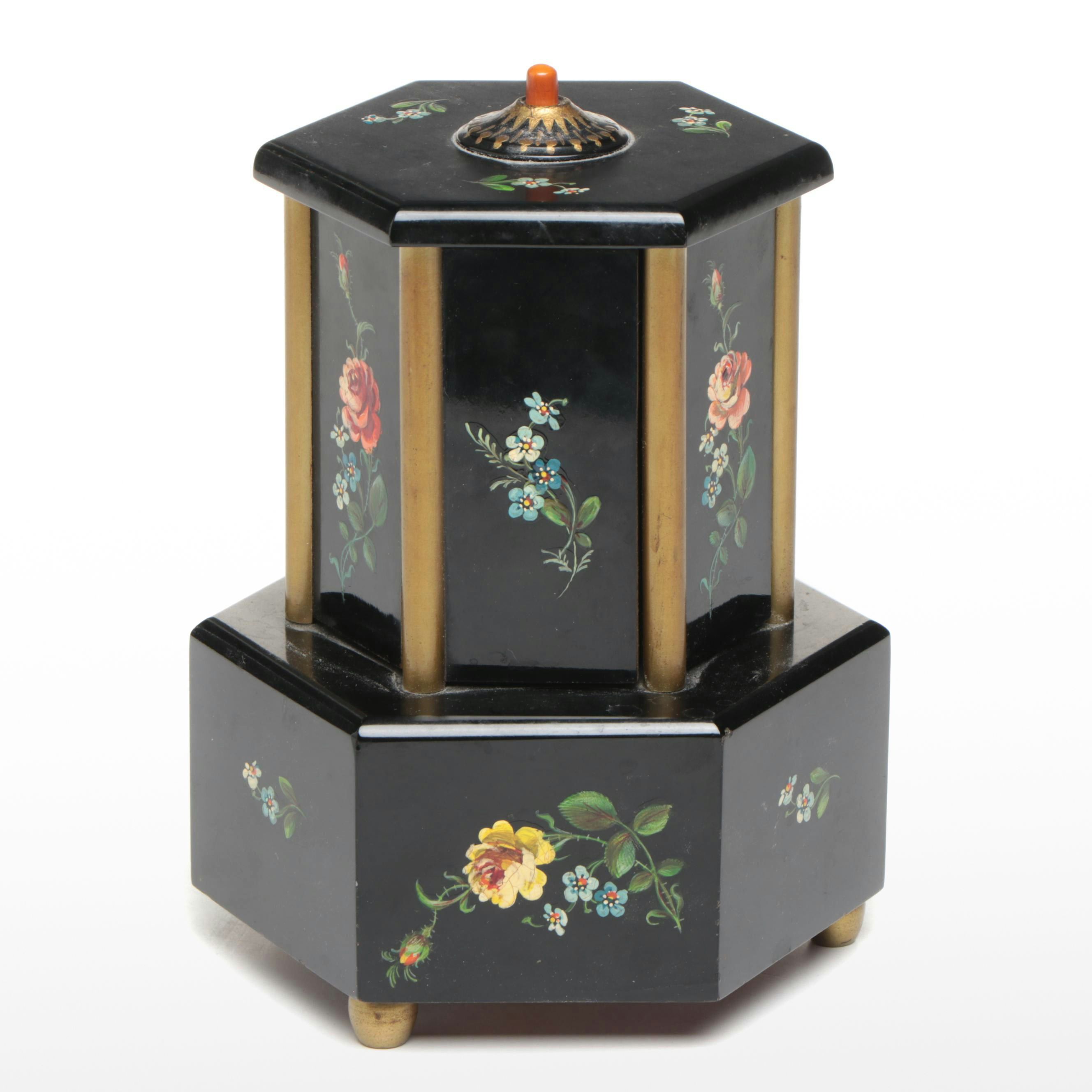 French Style Lacquerware Cigarette/Music Box | EBTH