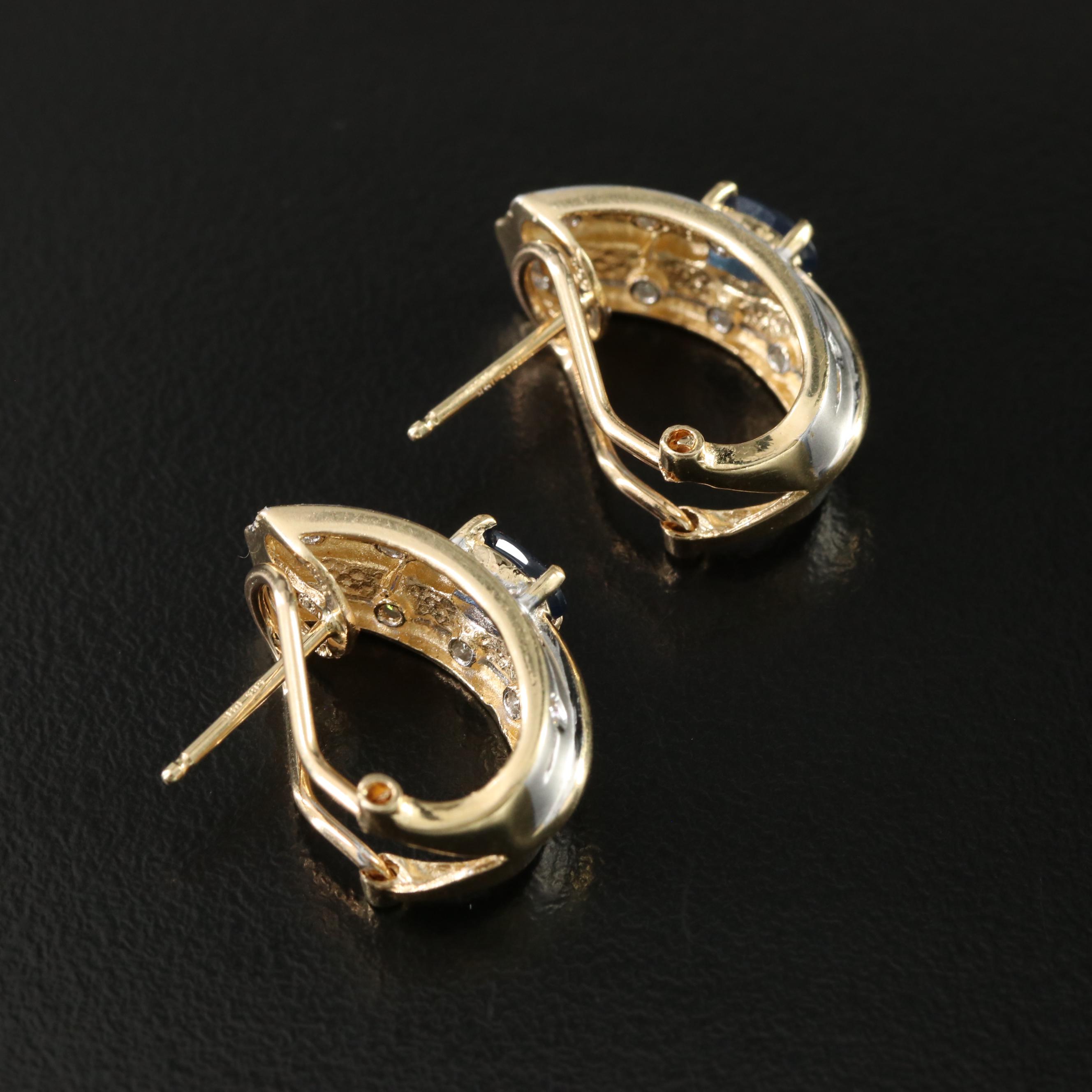 14K Sapphire and Diamond Earrings | EBTH