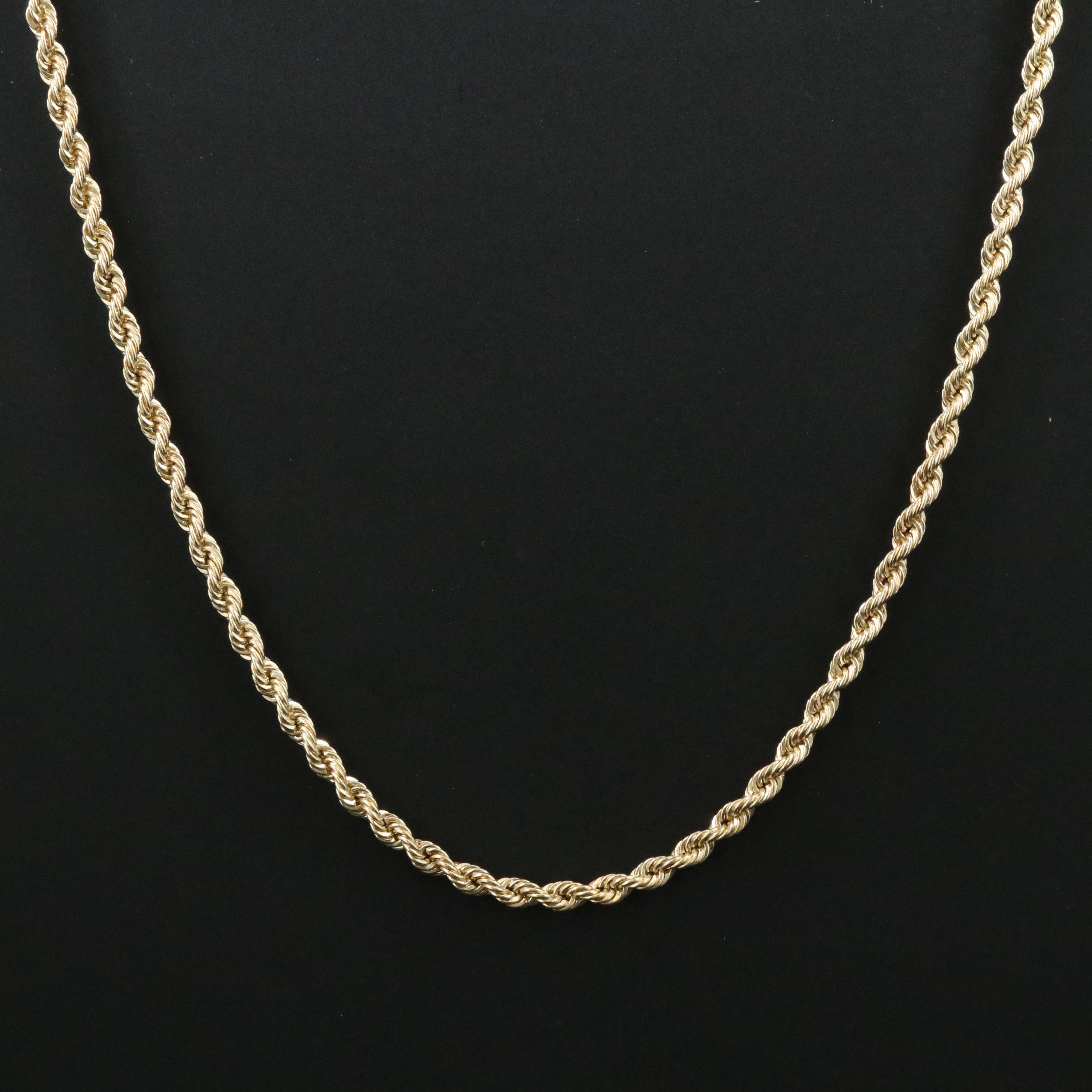 14K Braided Rope Chain Necklace | EBTH