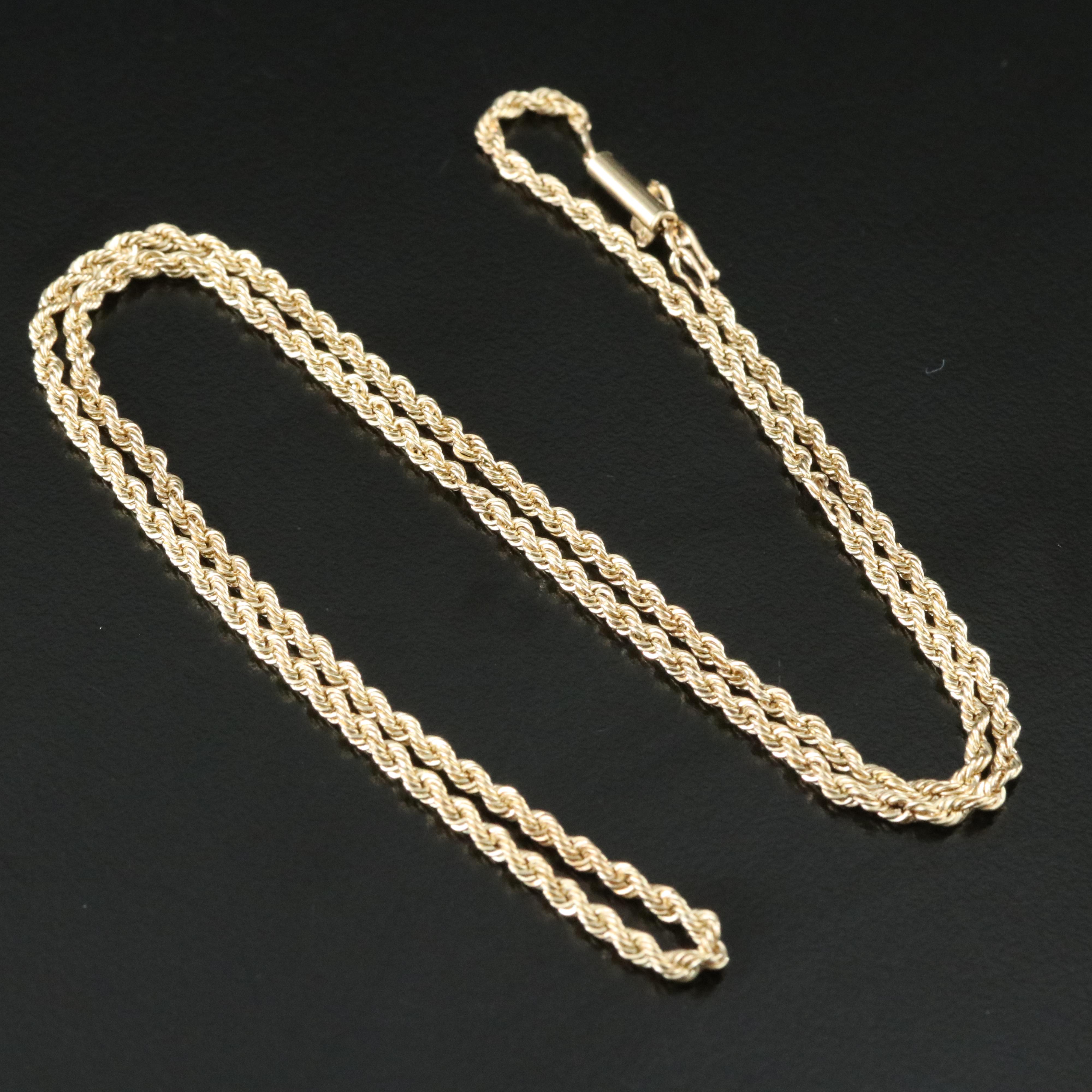14K Braided Rope Chain Necklace | EBTH