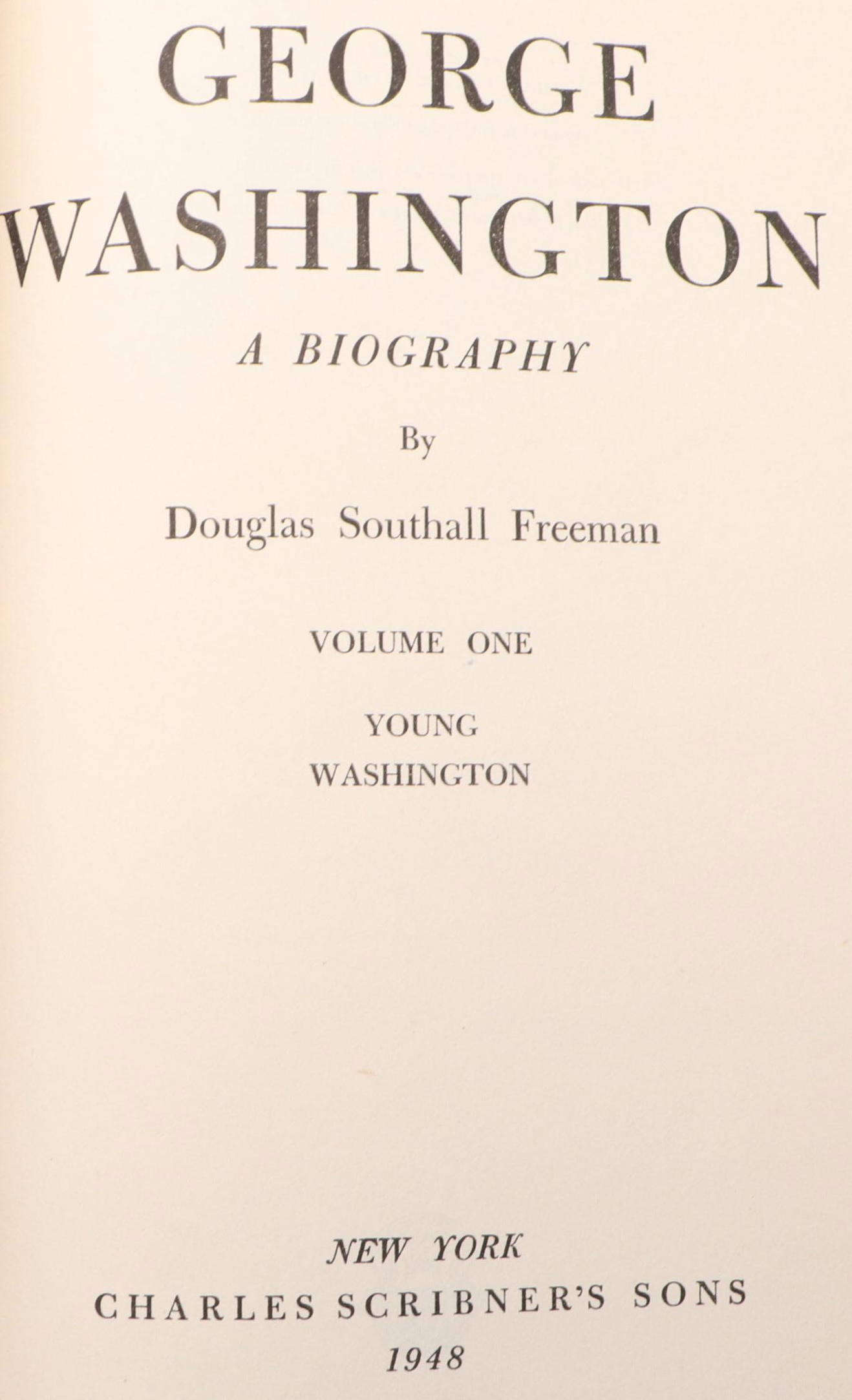 "George Washington: A Biography" in Six Volumes by Douglas Southall ...
