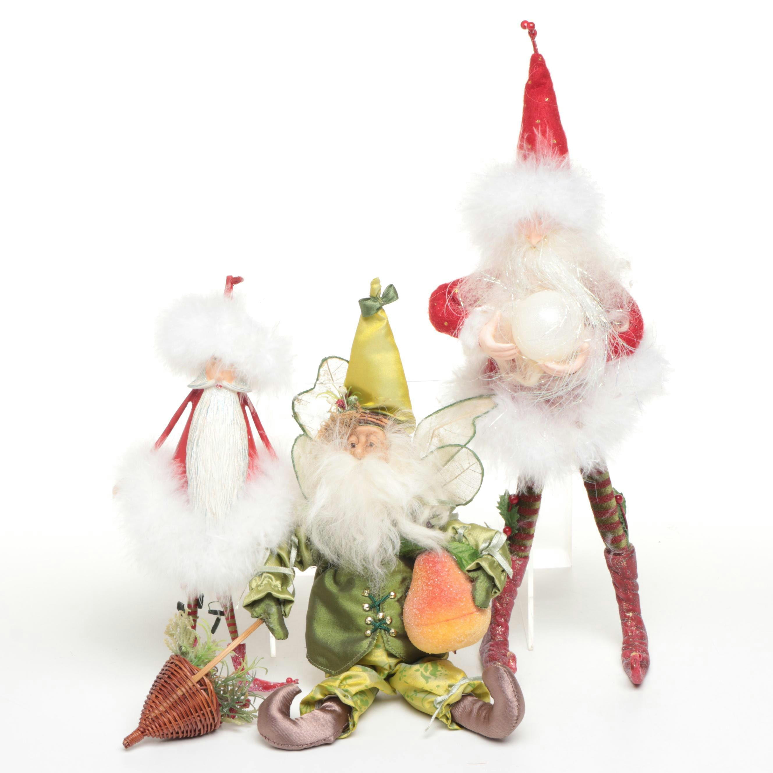 Patience Brewster Santa Claus and Mark Roberts Peach Fairy Dolls | EBTH