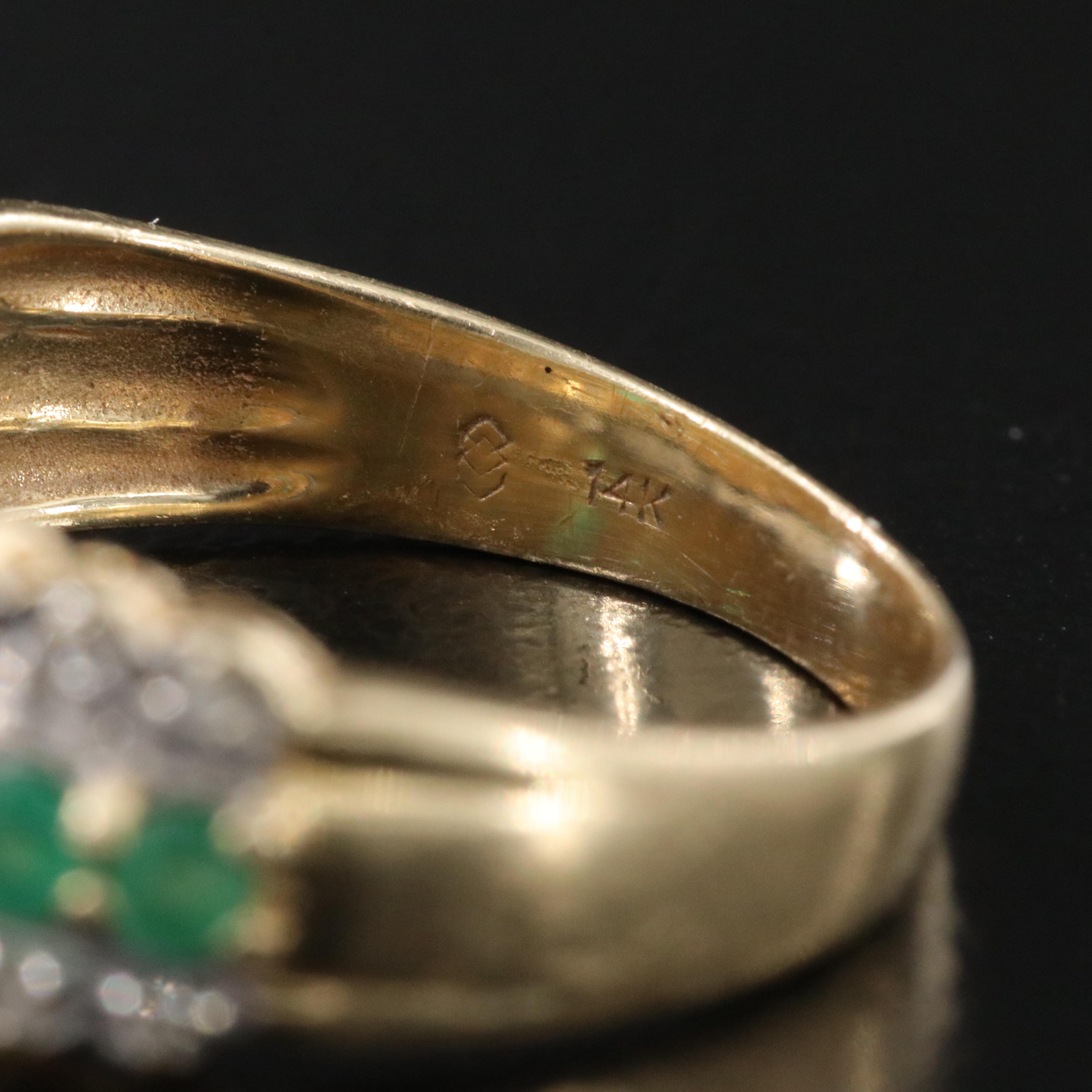 14K Emerald and Diamond Ring | EBTH