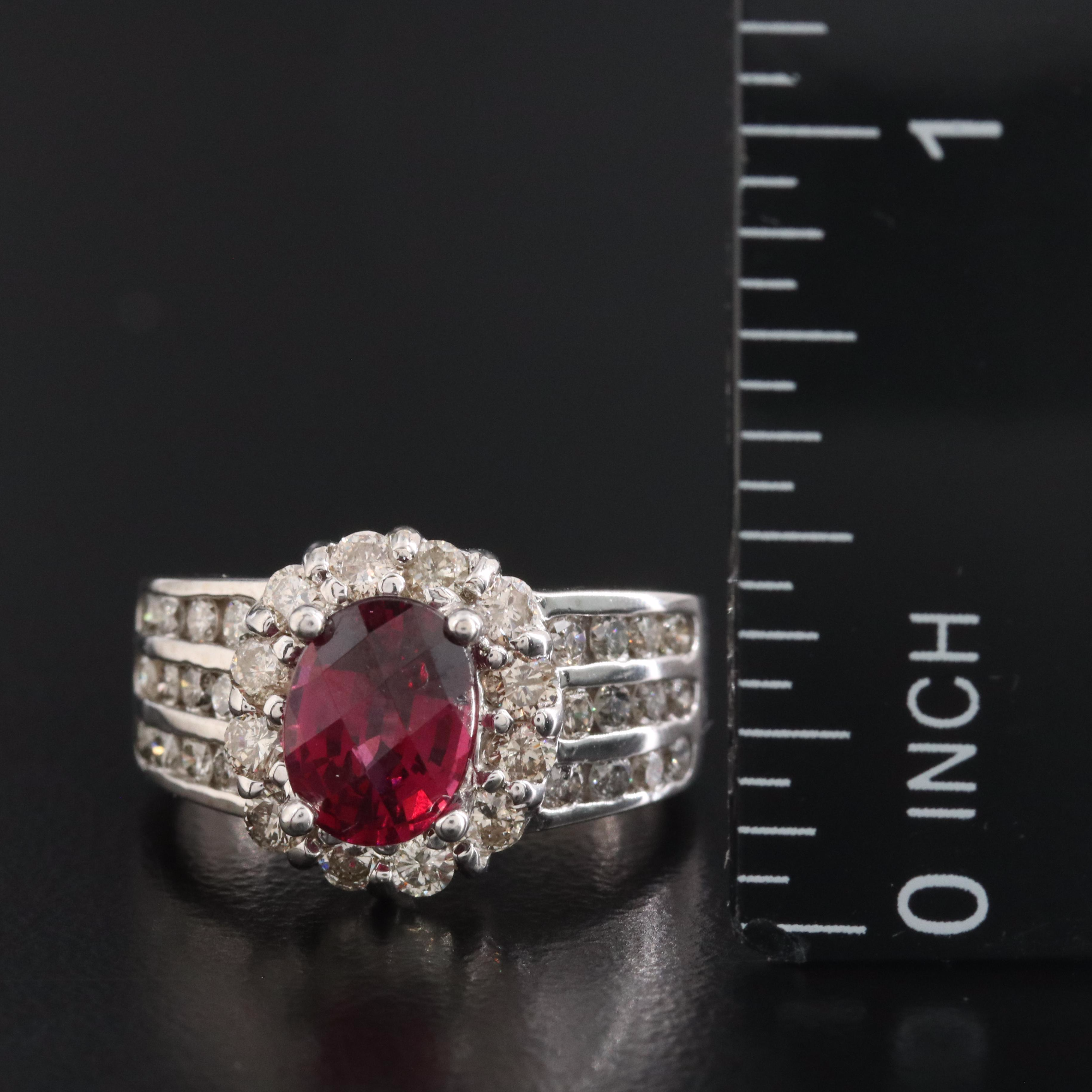 14K Rhodolite Garnet and Diamond Ring | EBTH