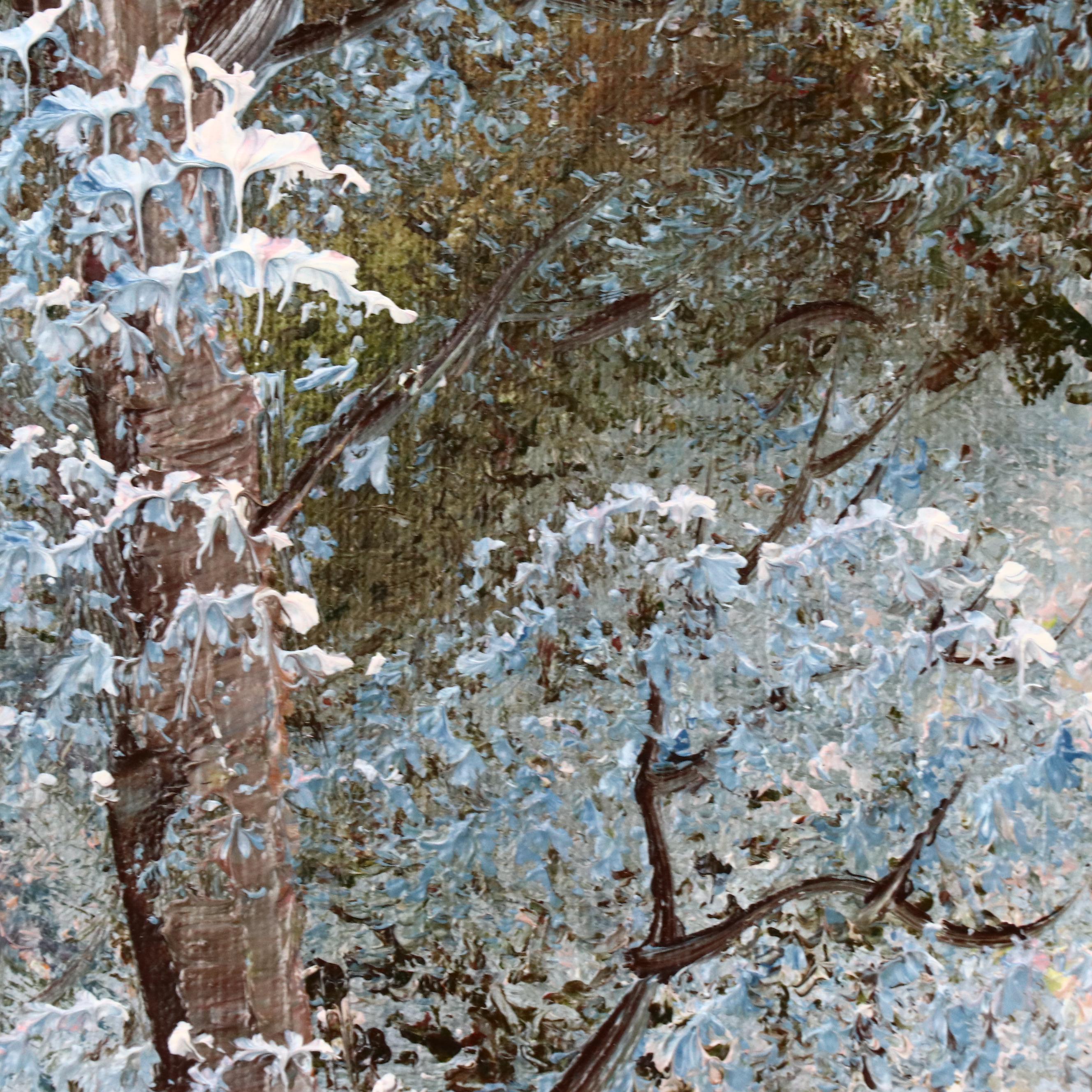 Irene Cafieri Landscape Oil Painting with Wintry Forest, Late 20th ...