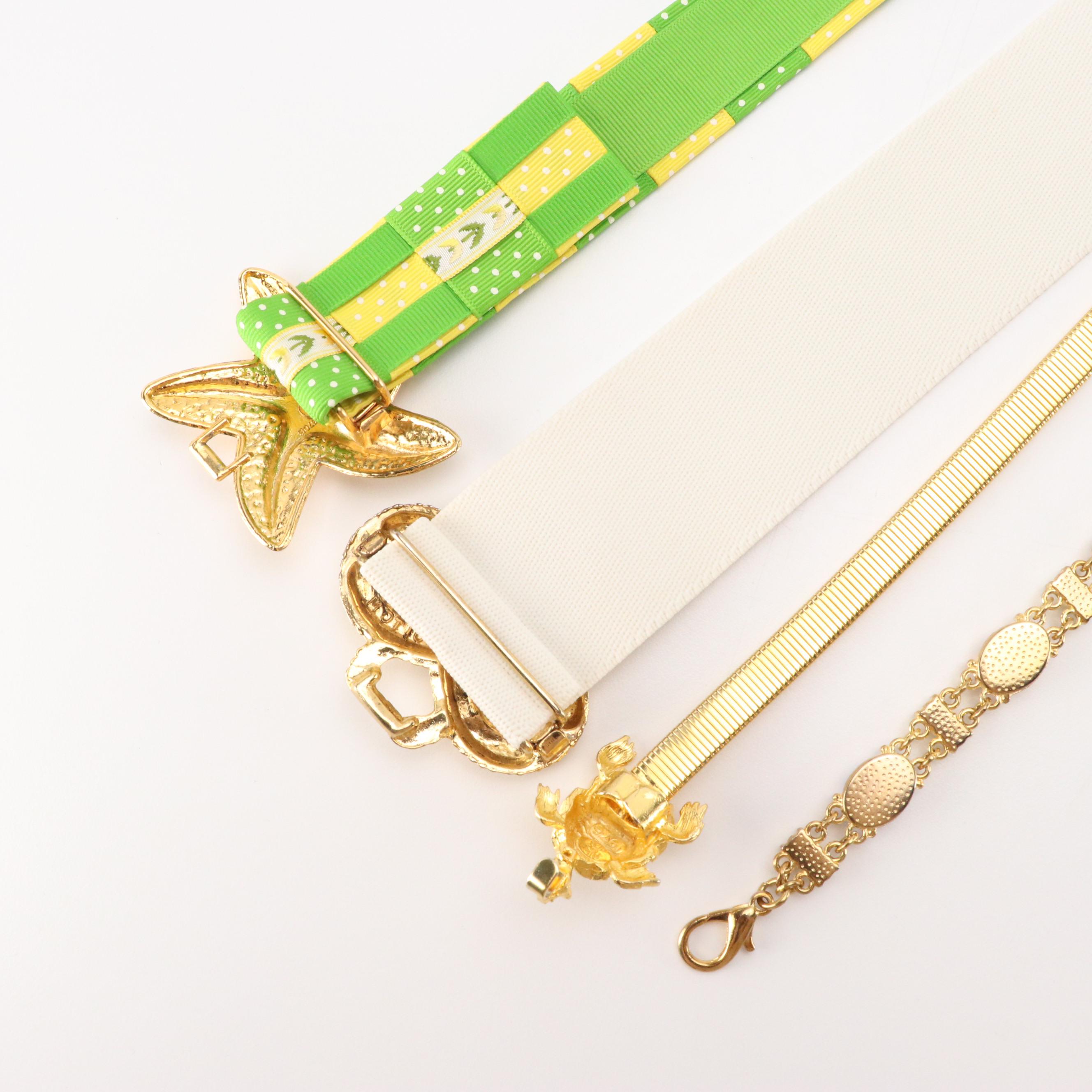 Turtle and Starfish Closure Waist Belts with Other Jeweled and Elastic ...