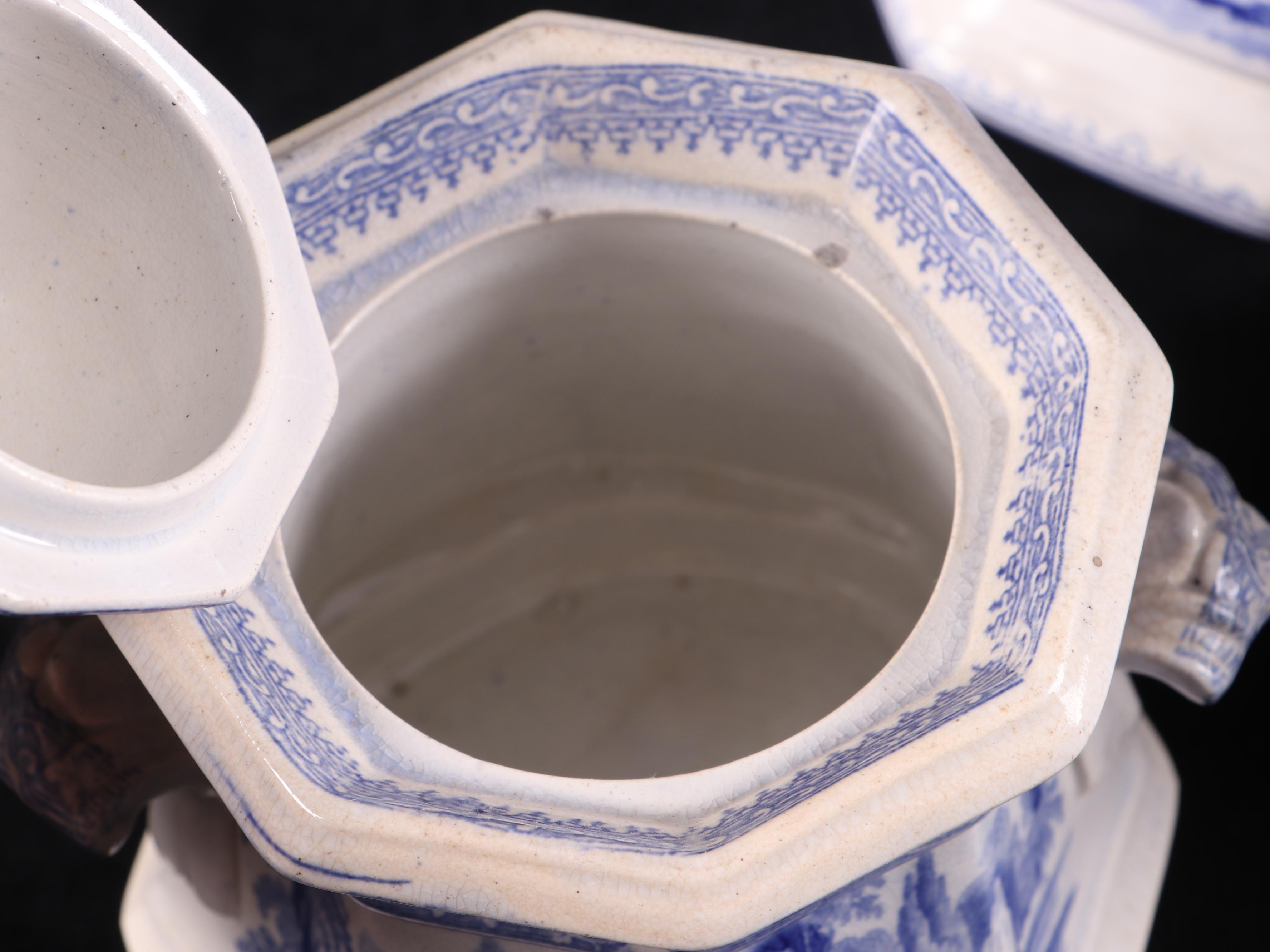 W. Adams & Sons "Columbia" Transferware Tea Set with Challinor "Priory ...