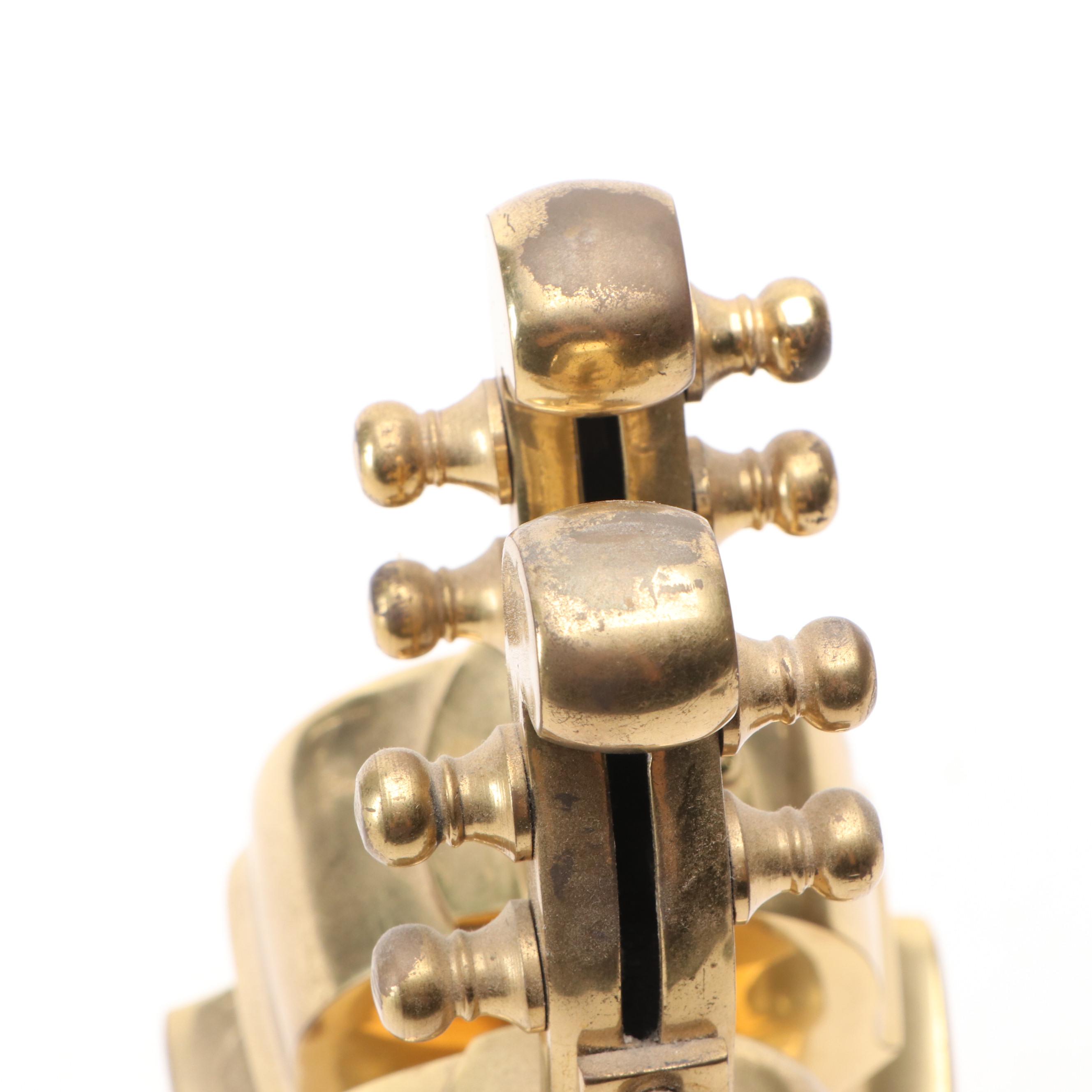 Pair of Gilt Brass Violin Form Bookends | EBTH