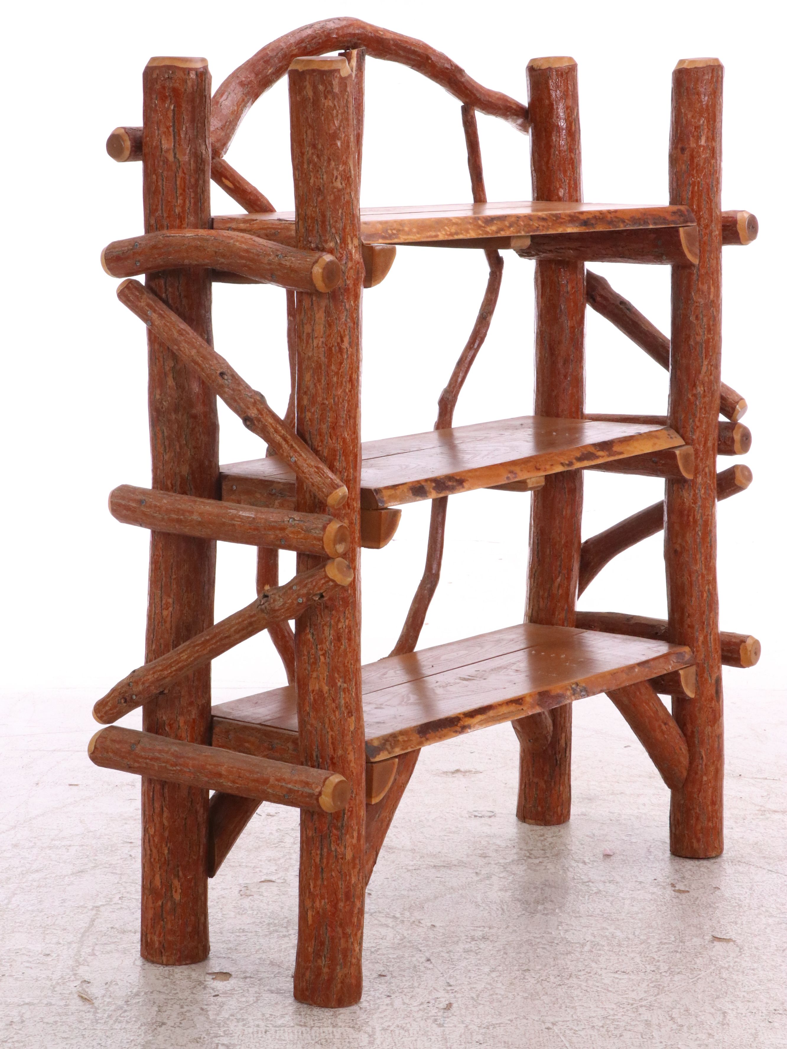 Rustic Style Hickory Bookcase | EBTH