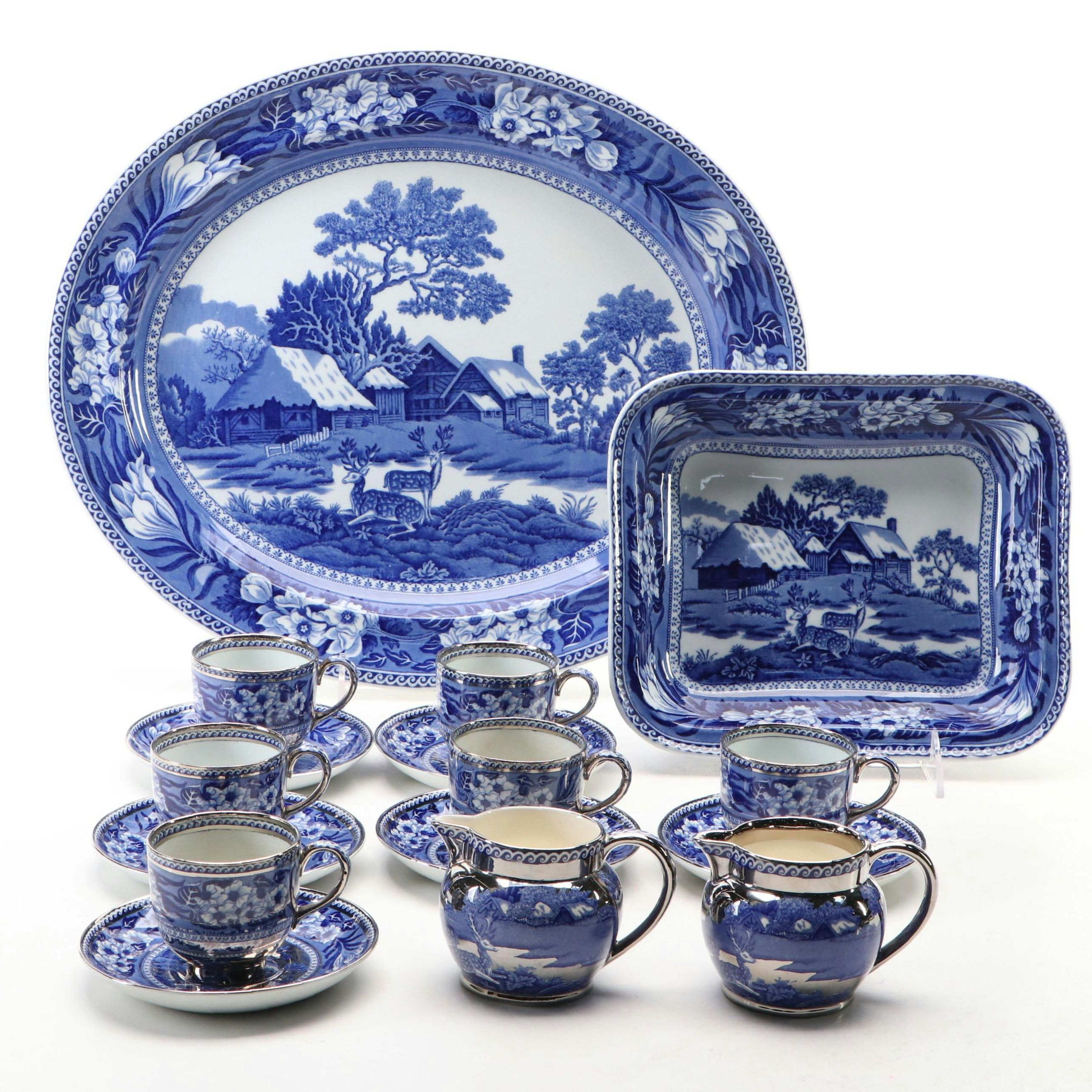 Wedgwood "Fallow Deer" Silver Luster with Other Tableware and Serving ...