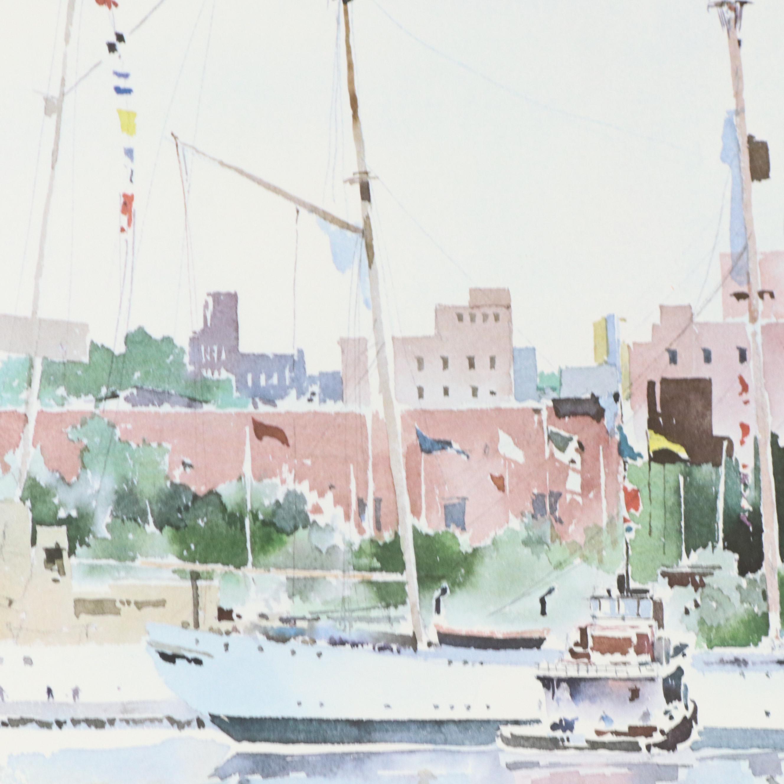 Howard N. Watson Offset Lithograph "Tall Ships" | EBTH