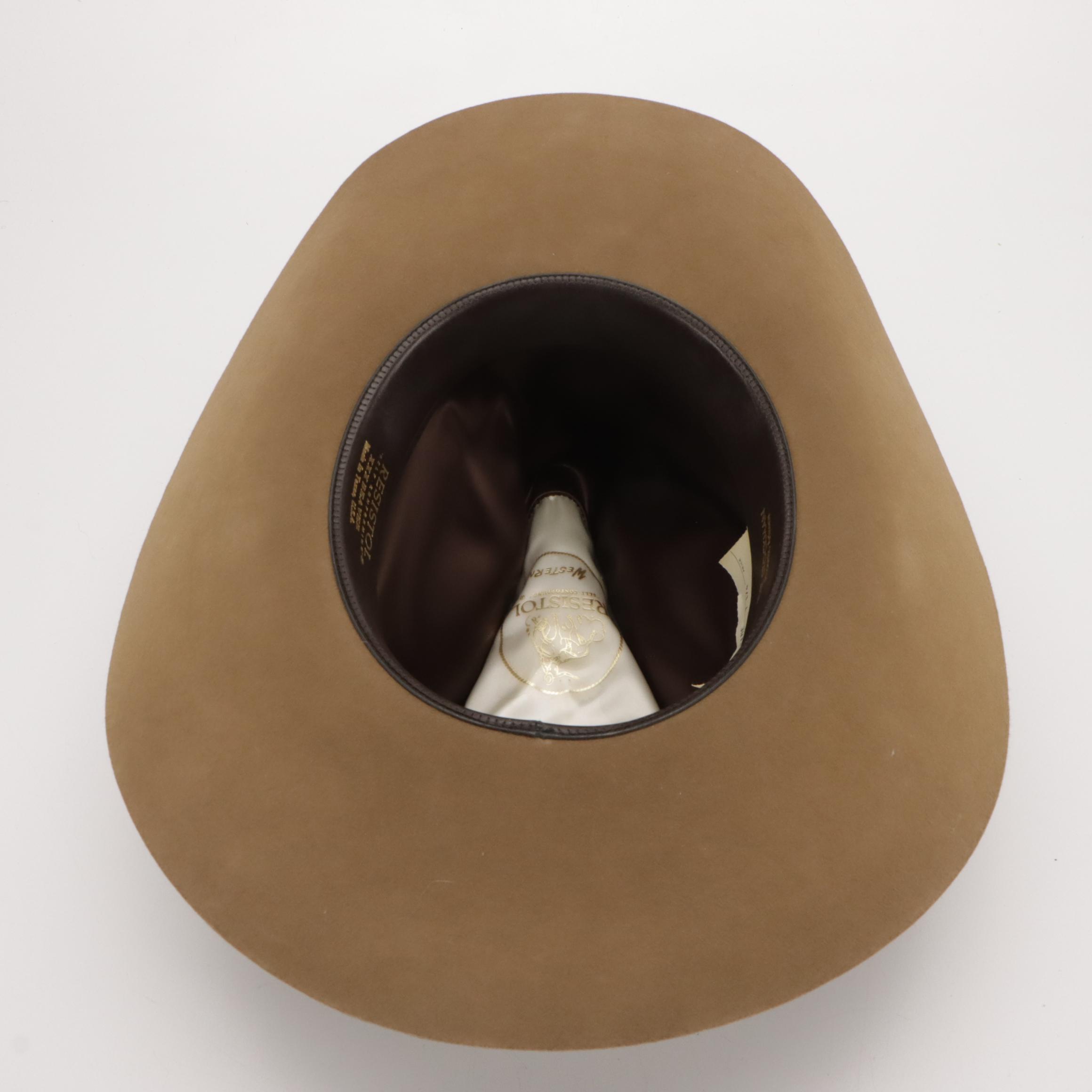 Resistol XXX Beaver Self Conforming Tall Pine Cowboy Hat in Canyon with Box | EBTH