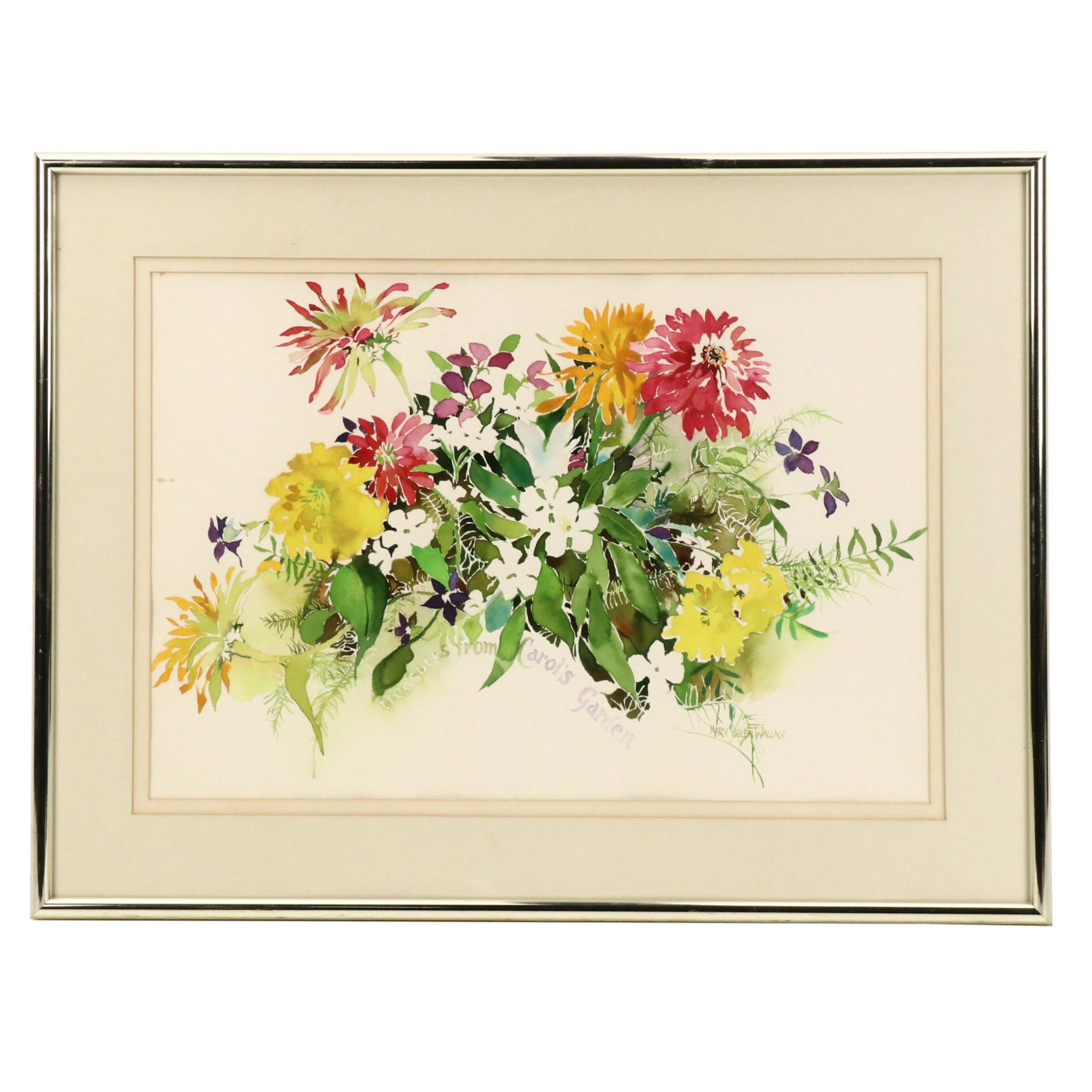 Mary Helen Wallace Floral Watercolor Painting "Treasures from Carol's ...