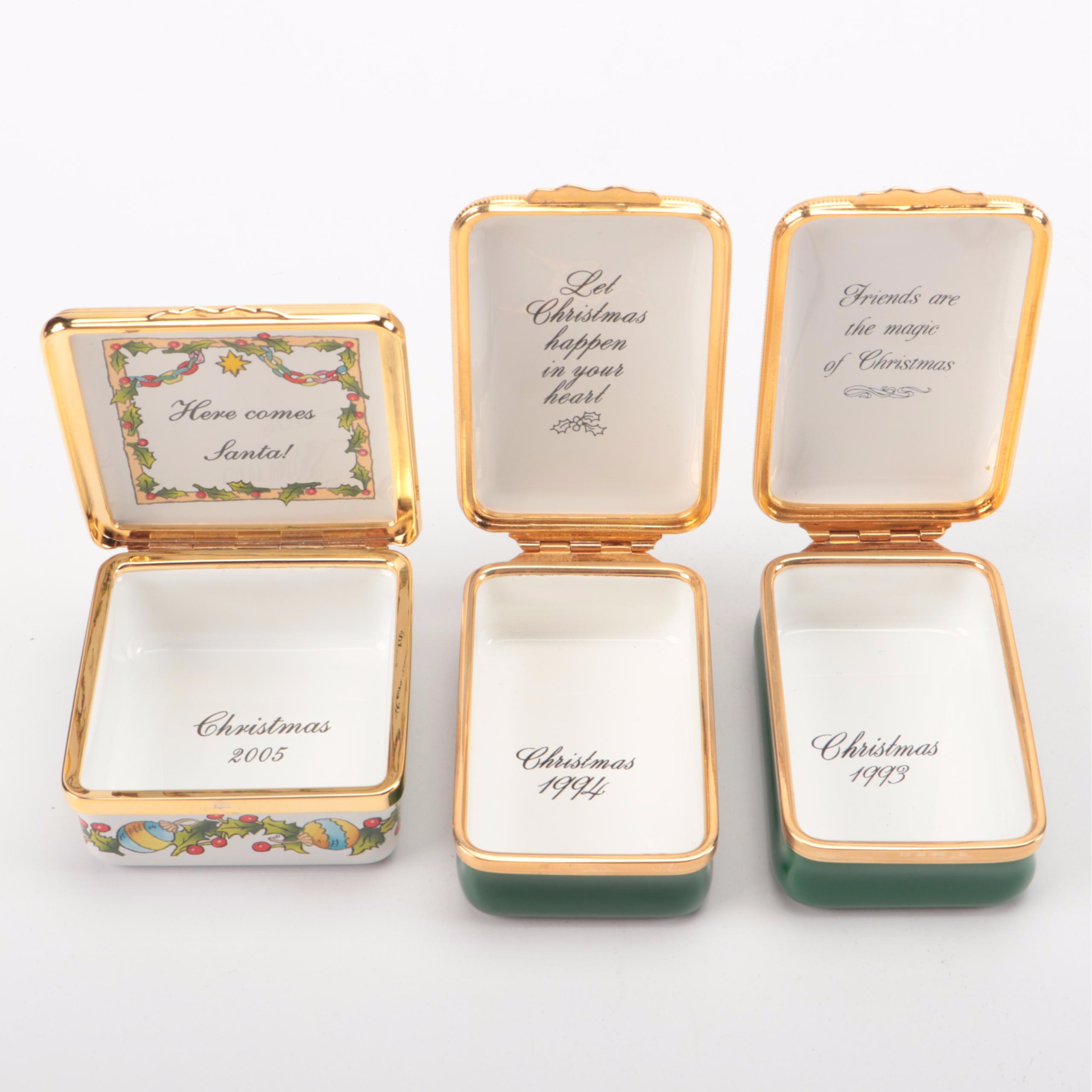 Halcyon Days Enamel Porcelain Christmas Boxes | EBTH