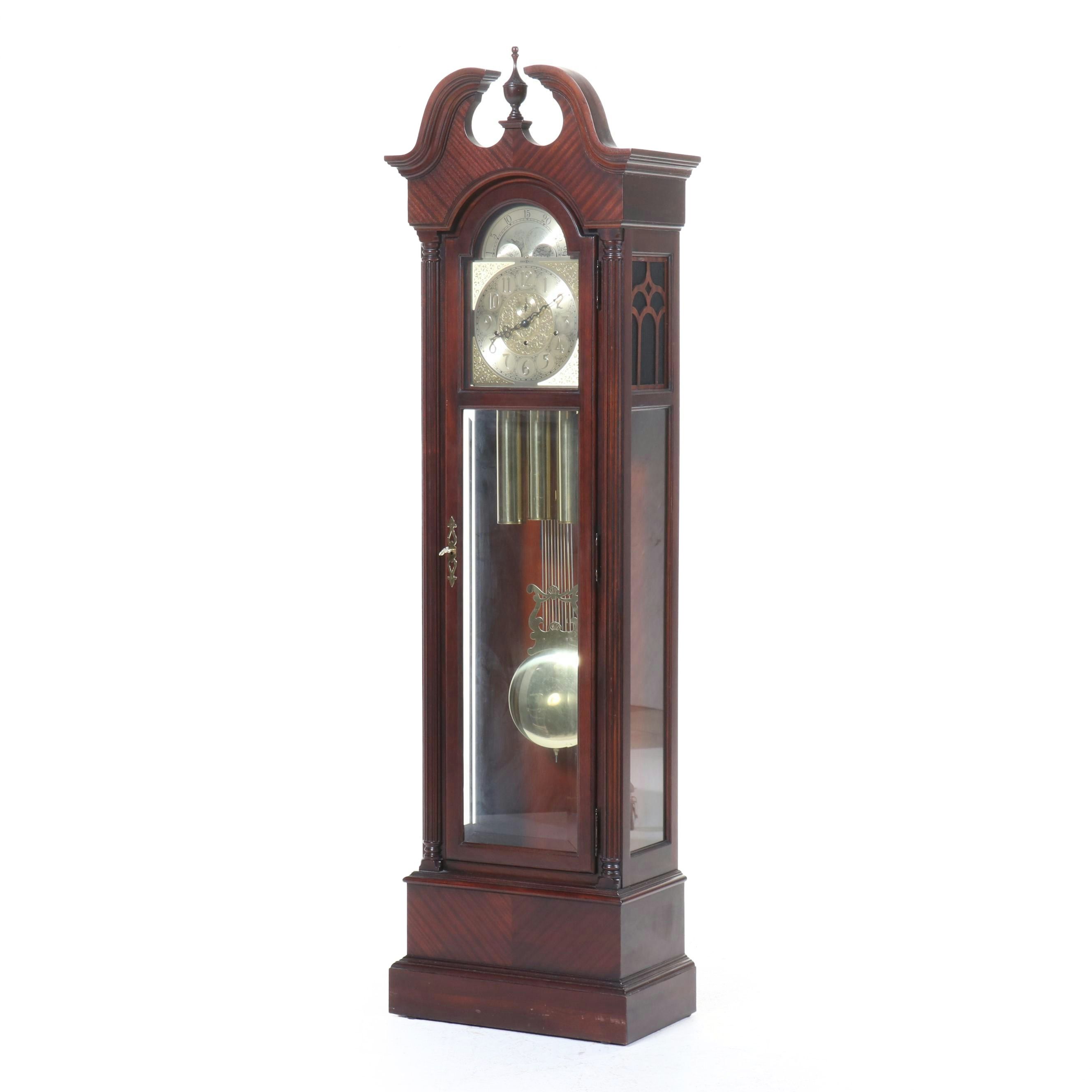 Howard Miller Chippendale Style Broken Bonnet Mahogany Grandfather ...