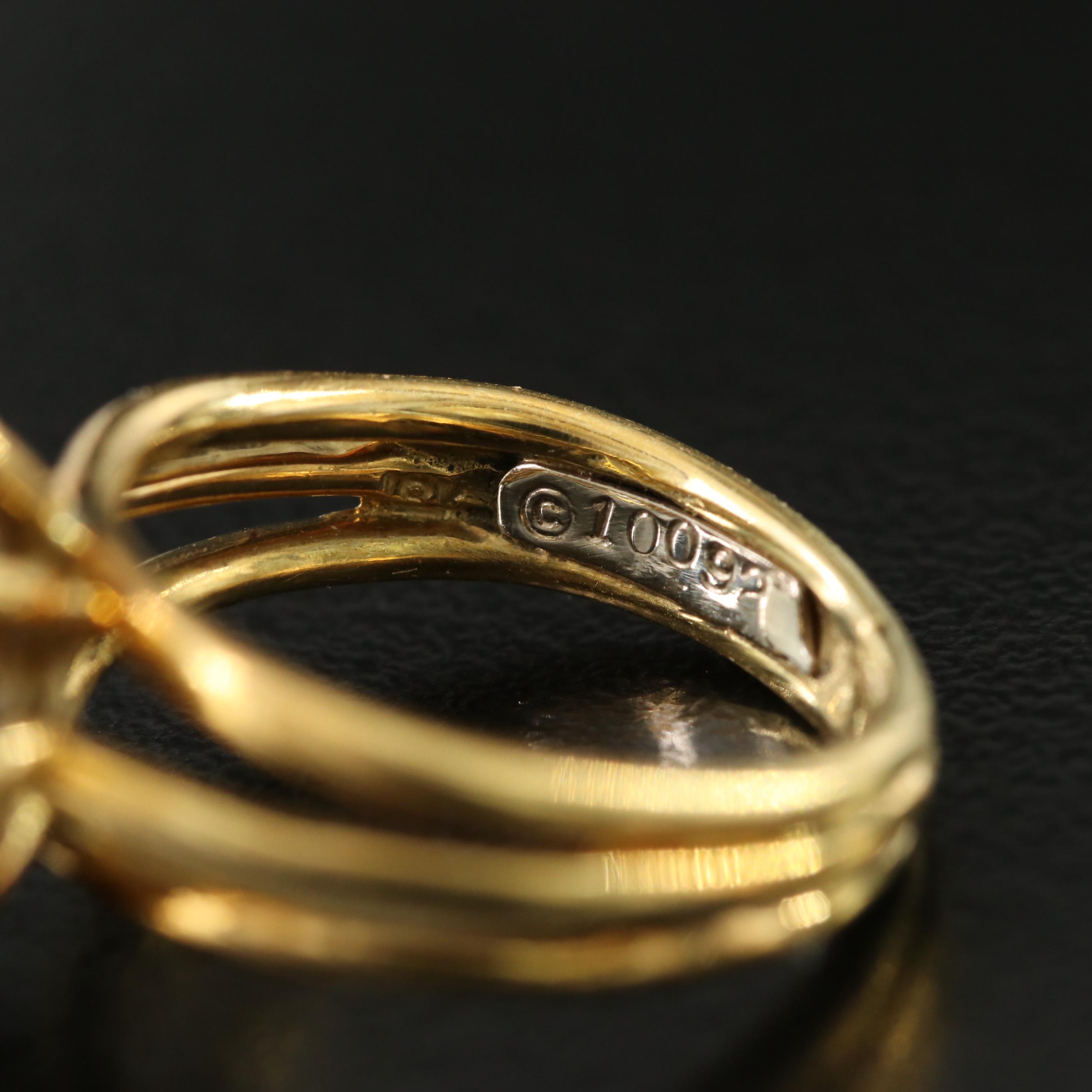 18K Diamond and Enamel Pansy Ring | EBTH