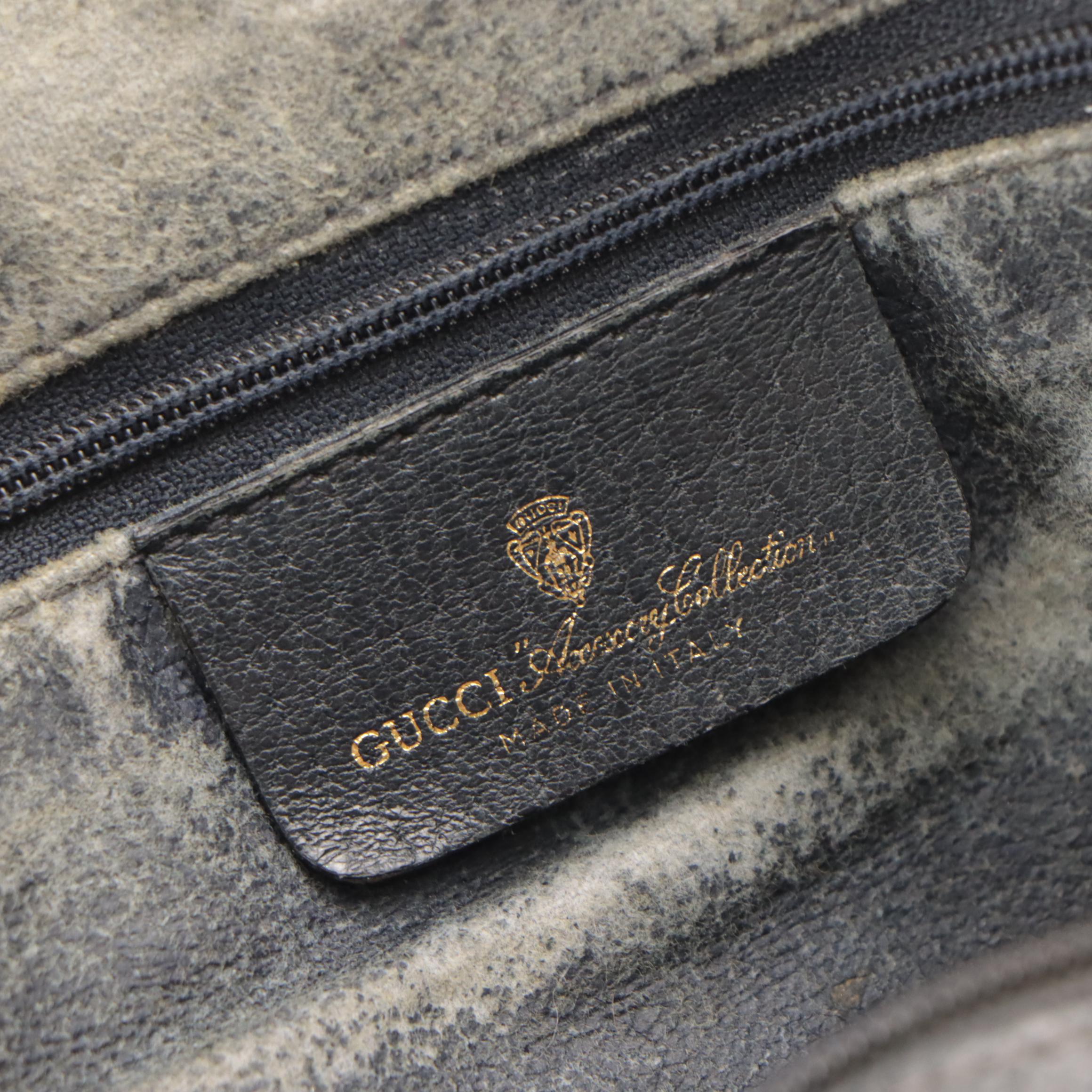 Gucci Accessory Collection Web Stripe Boston Bag in Navy GG Supreme ...