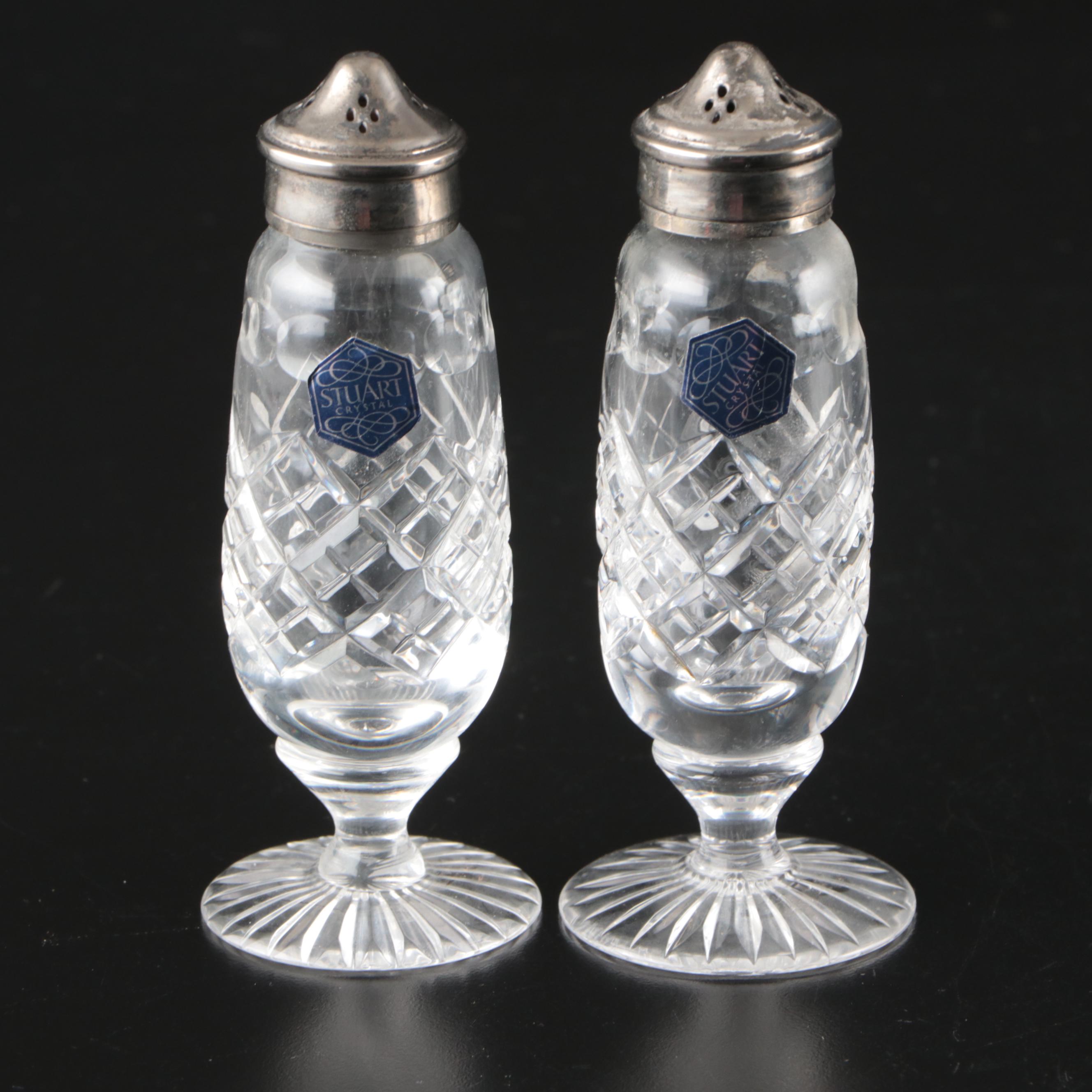 Stuart Crystal Shakers and Vase, Pottery Barn Carriage Alarm Clock, and ...