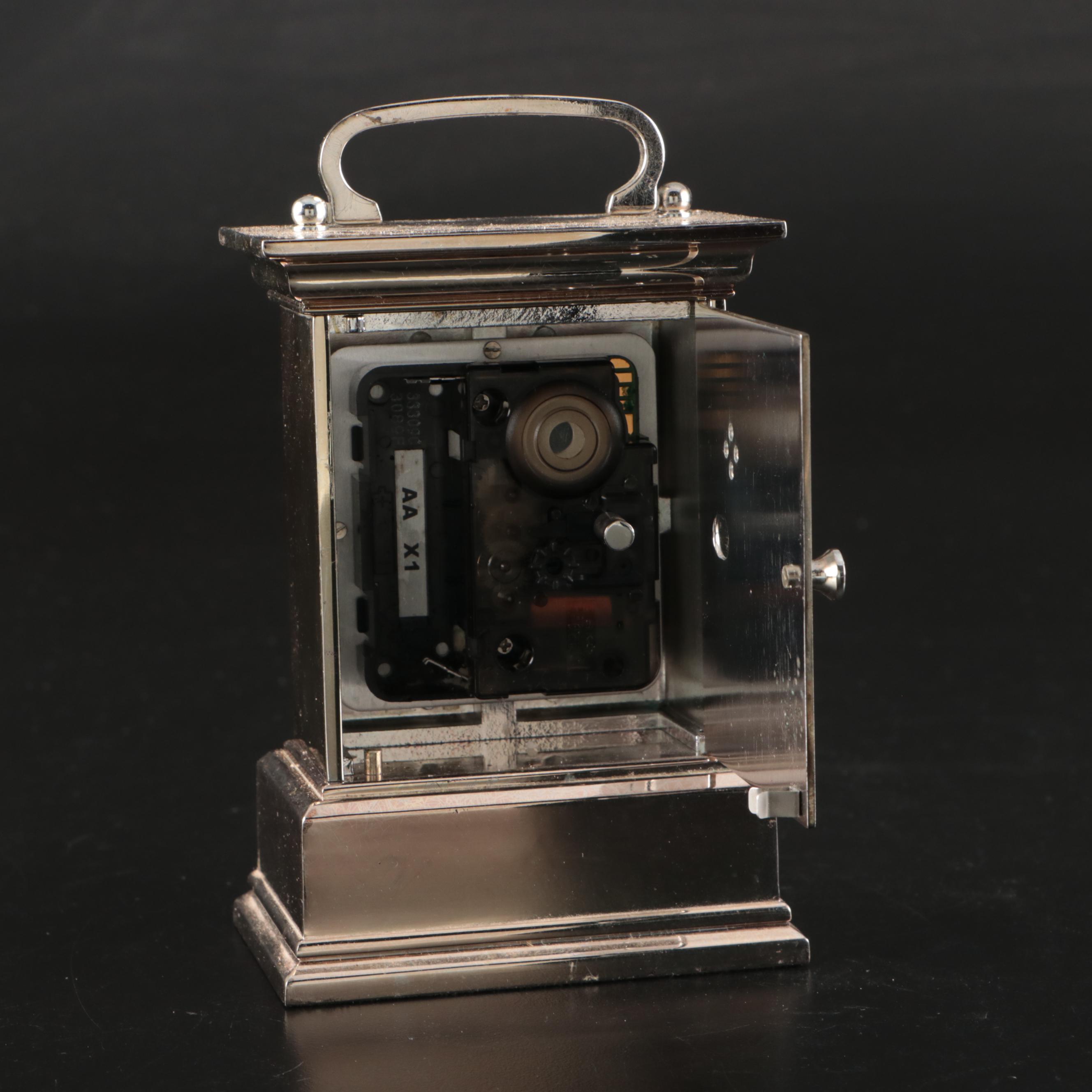 Stuart Crystal Shakers and Vase, Pottery Barn Carriage Alarm Clock, and ...