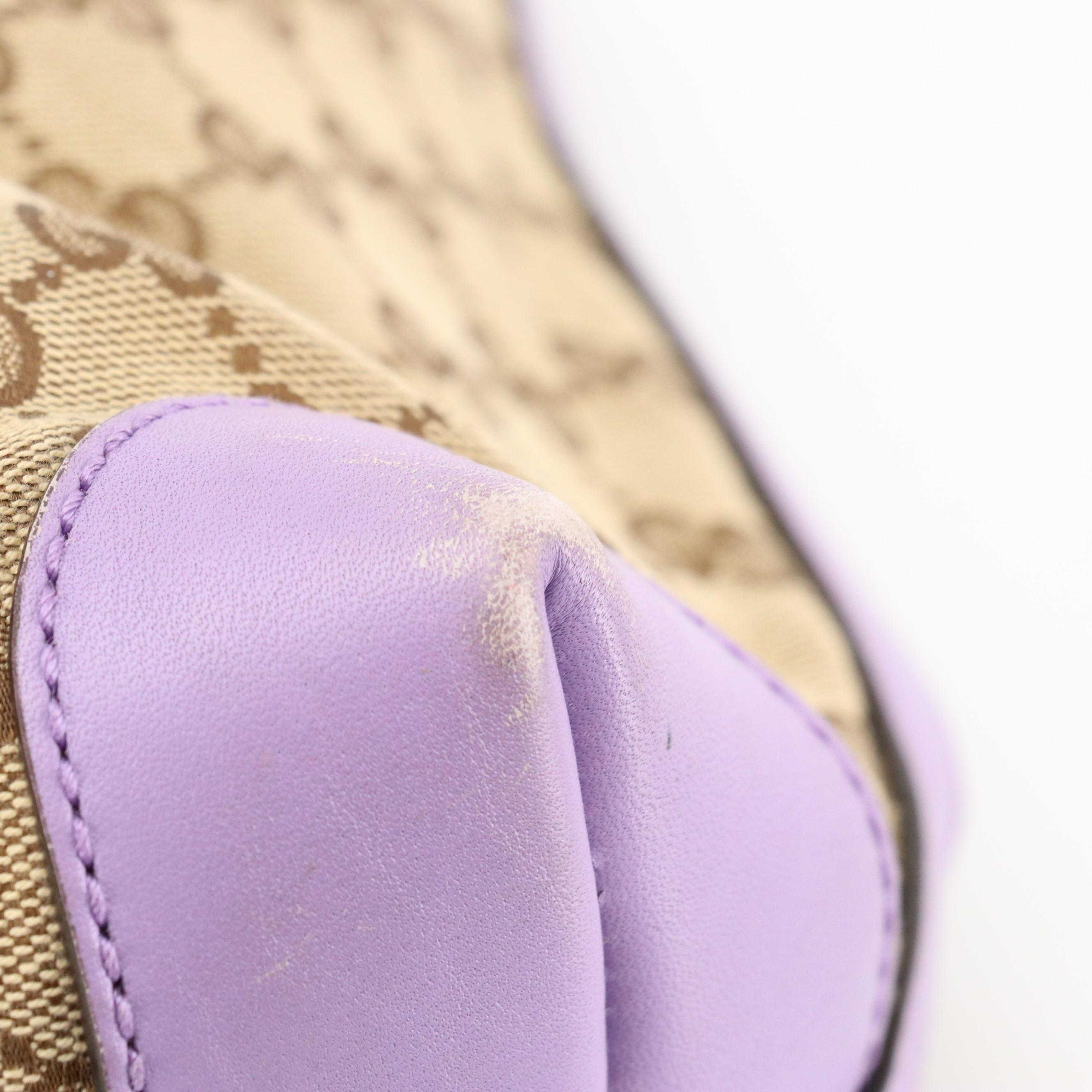 Gucci Craft Tote in GG Monogram Canvas and Lavender Leather with Zip ...