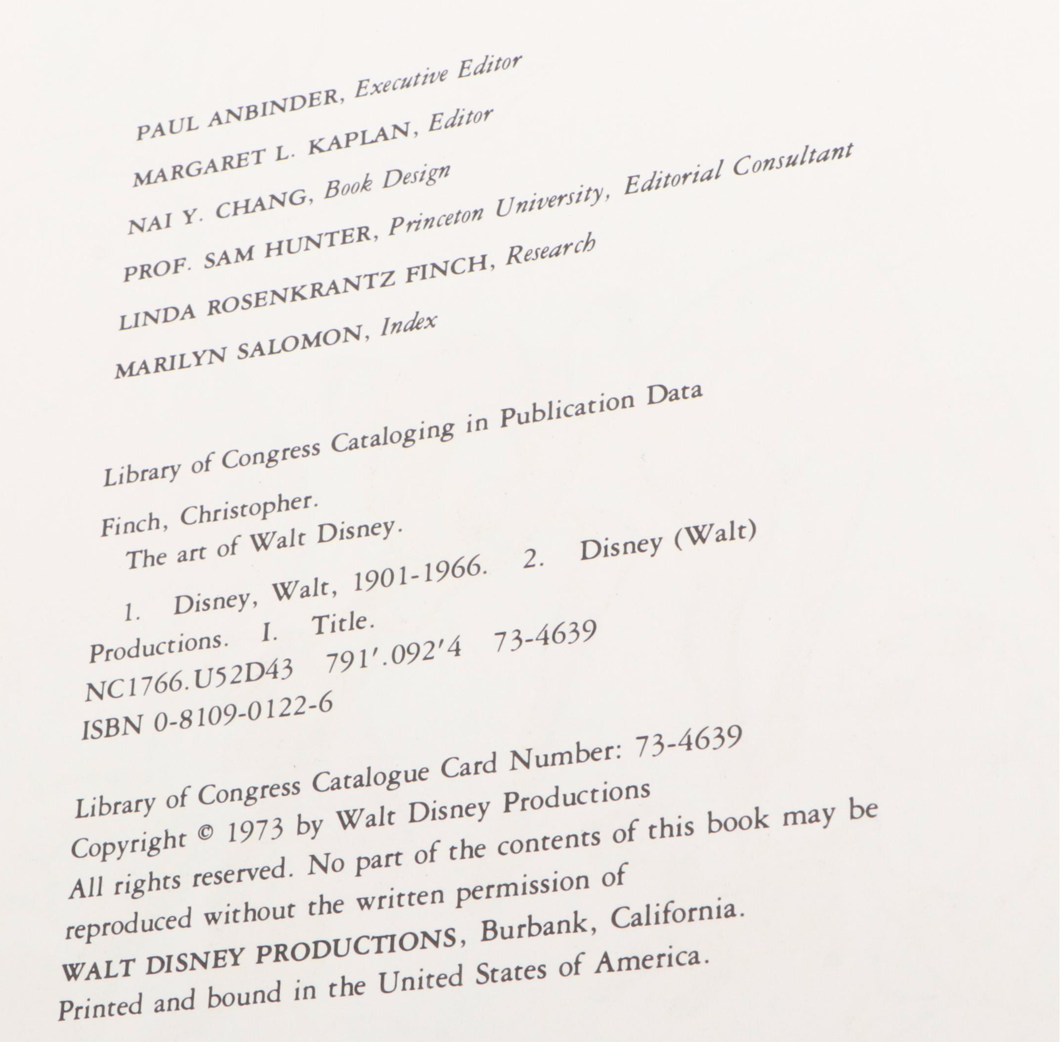 First Edition "The Art of Walt Disney" by Christopher Finch, 1973 | EBTH